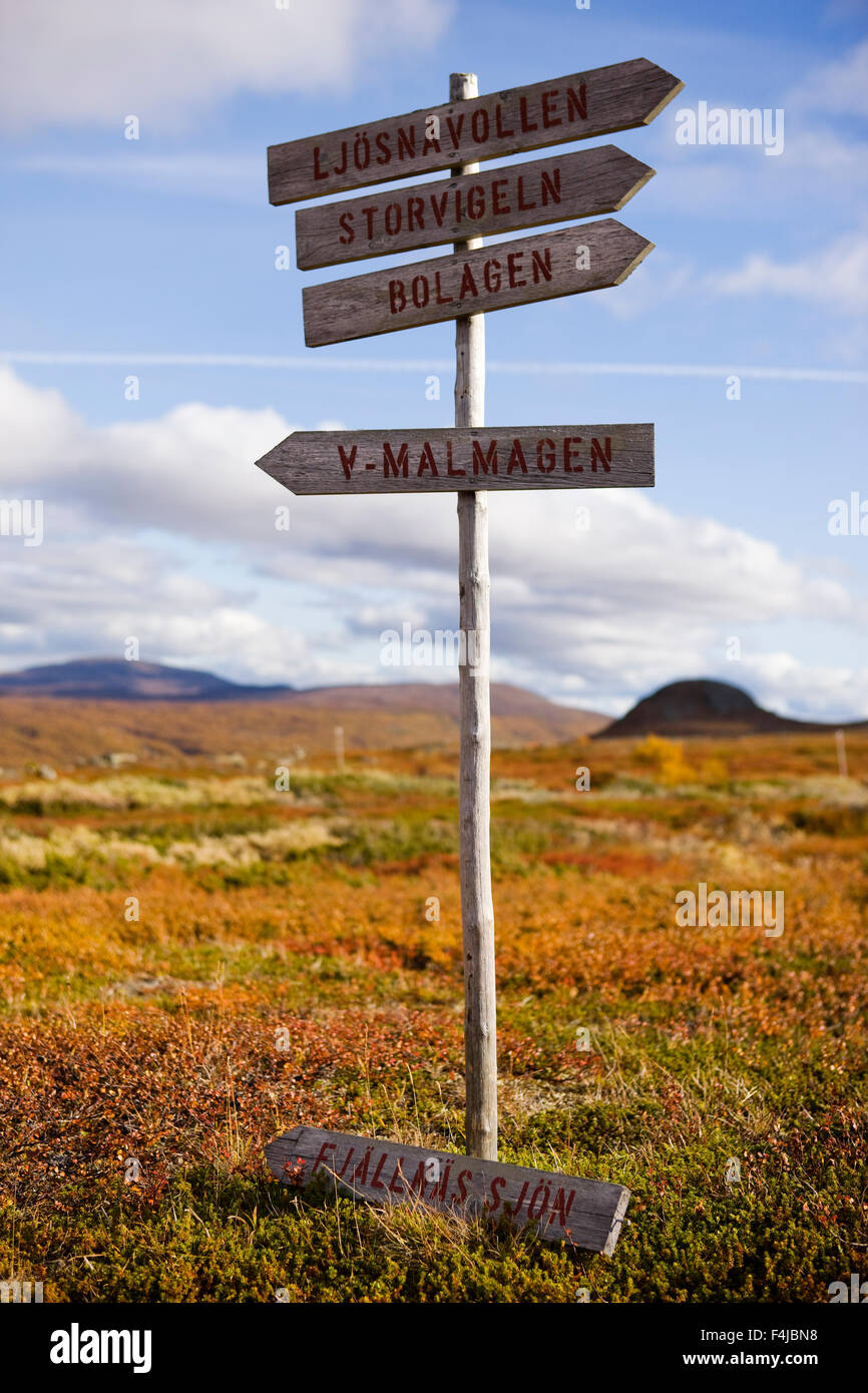 Sign on a mountain scenery Stock Photo - Alamy