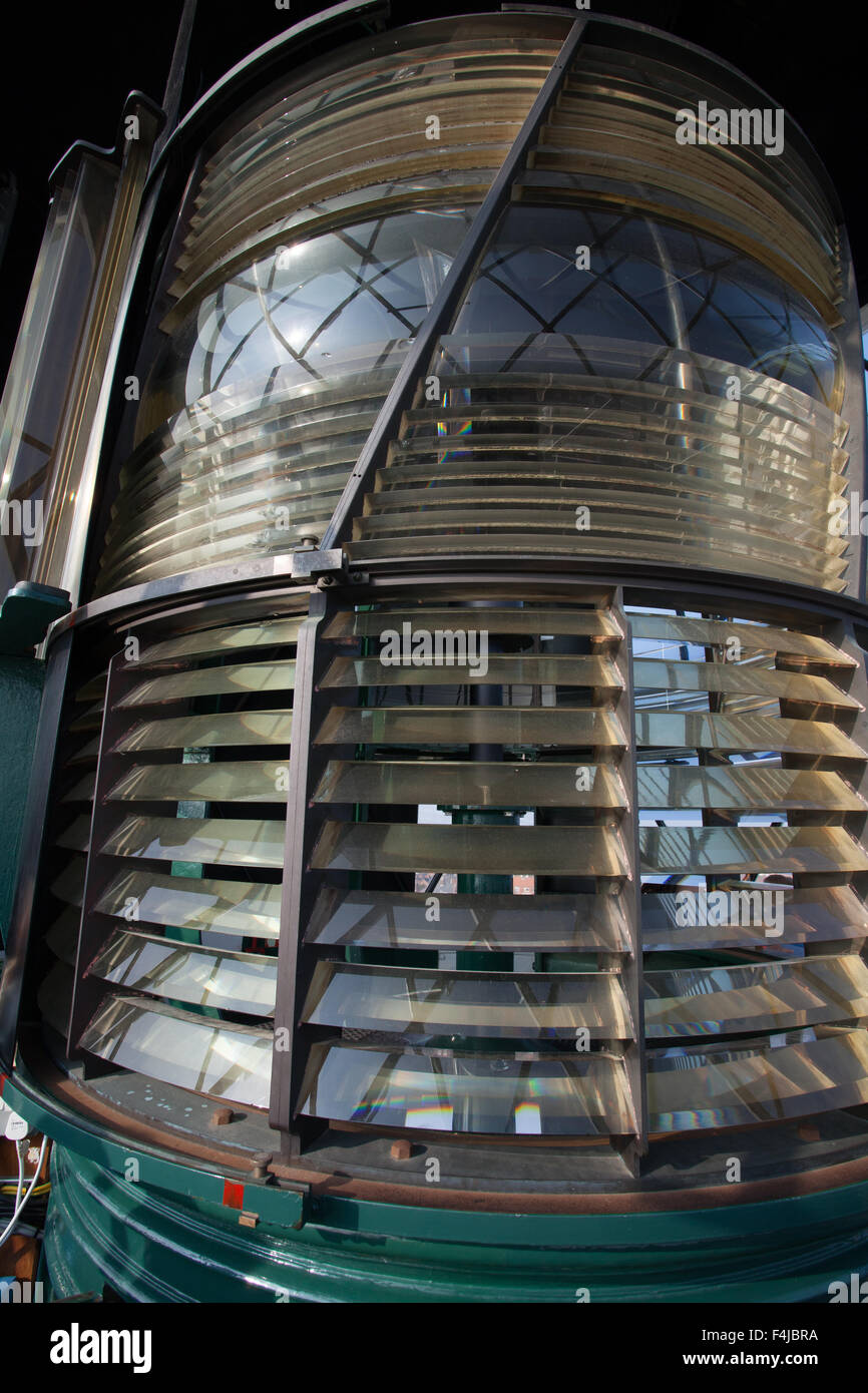 The reflector housing of the lamp of the Trinity House lighthouse at ...