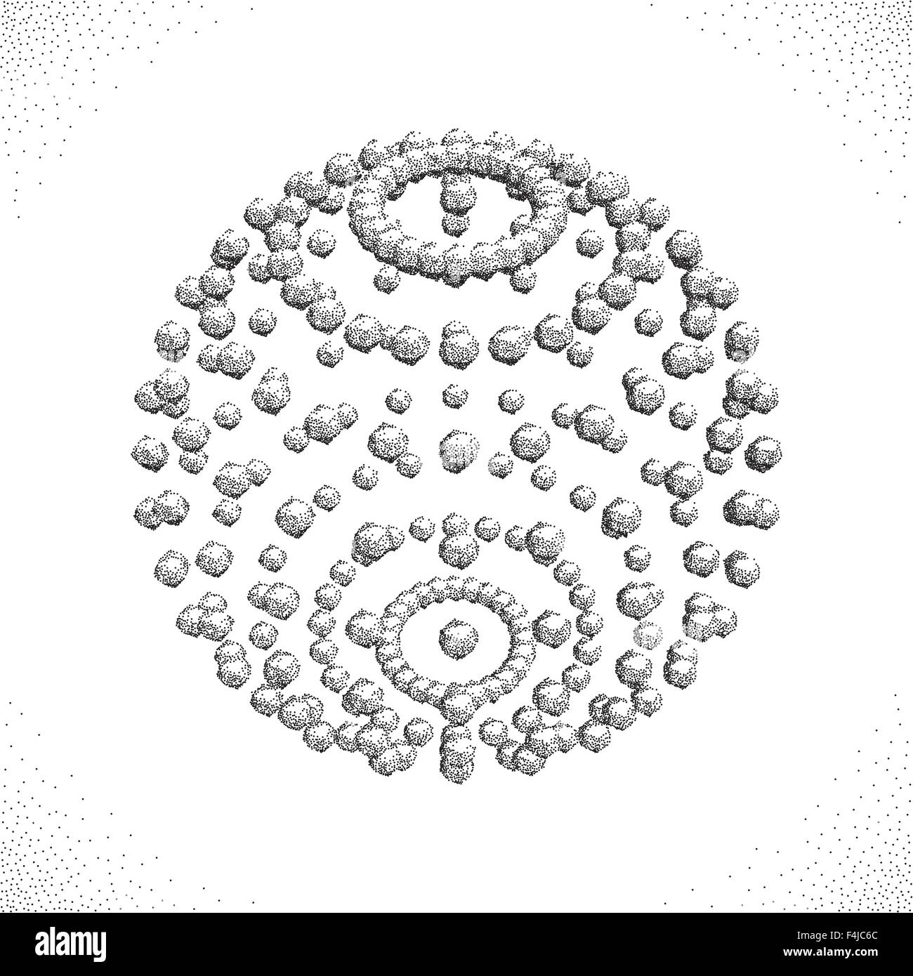 Abstract 3D shape. Halftone style Stock Vector Image & Art - Alamy