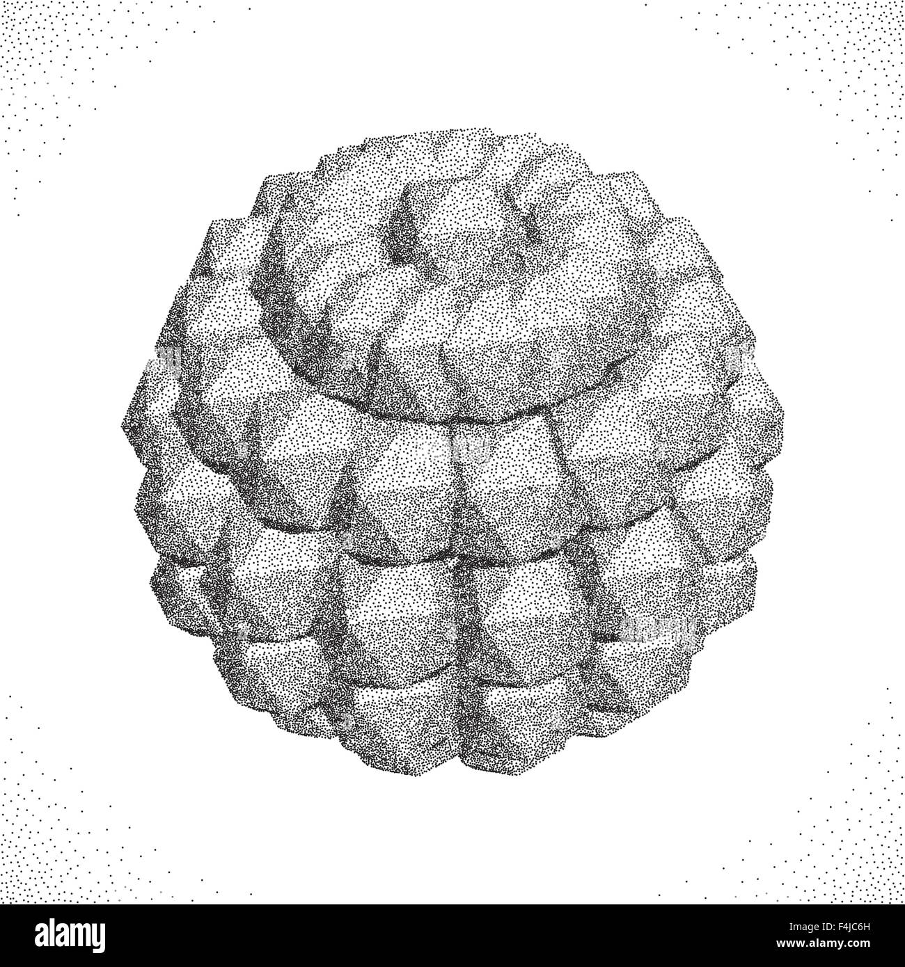 Abstract 3D shape. Halftone style Stock Vector Image & Art - Alamy