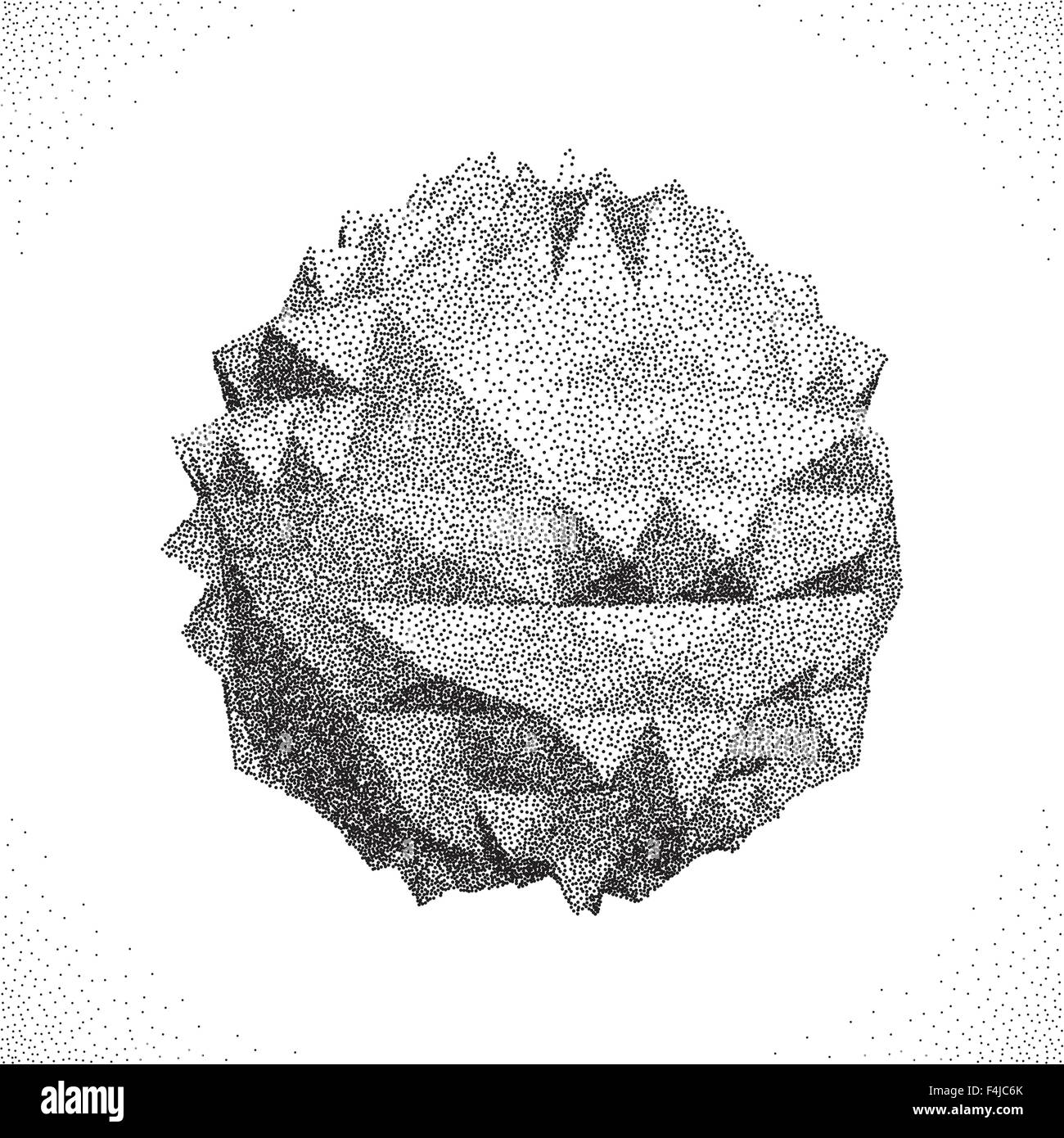 Abstract 3D shape. Halftone style Stock Vector Image & Art - Alamy