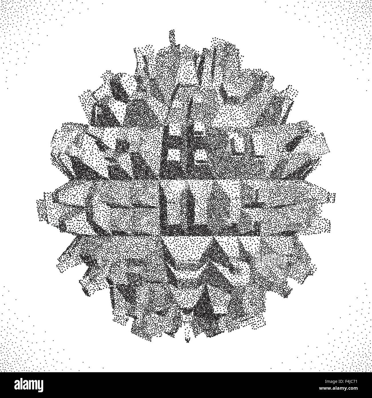 Abstract 3D shape. Halftone style Stock Vector Image & Art - Alamy