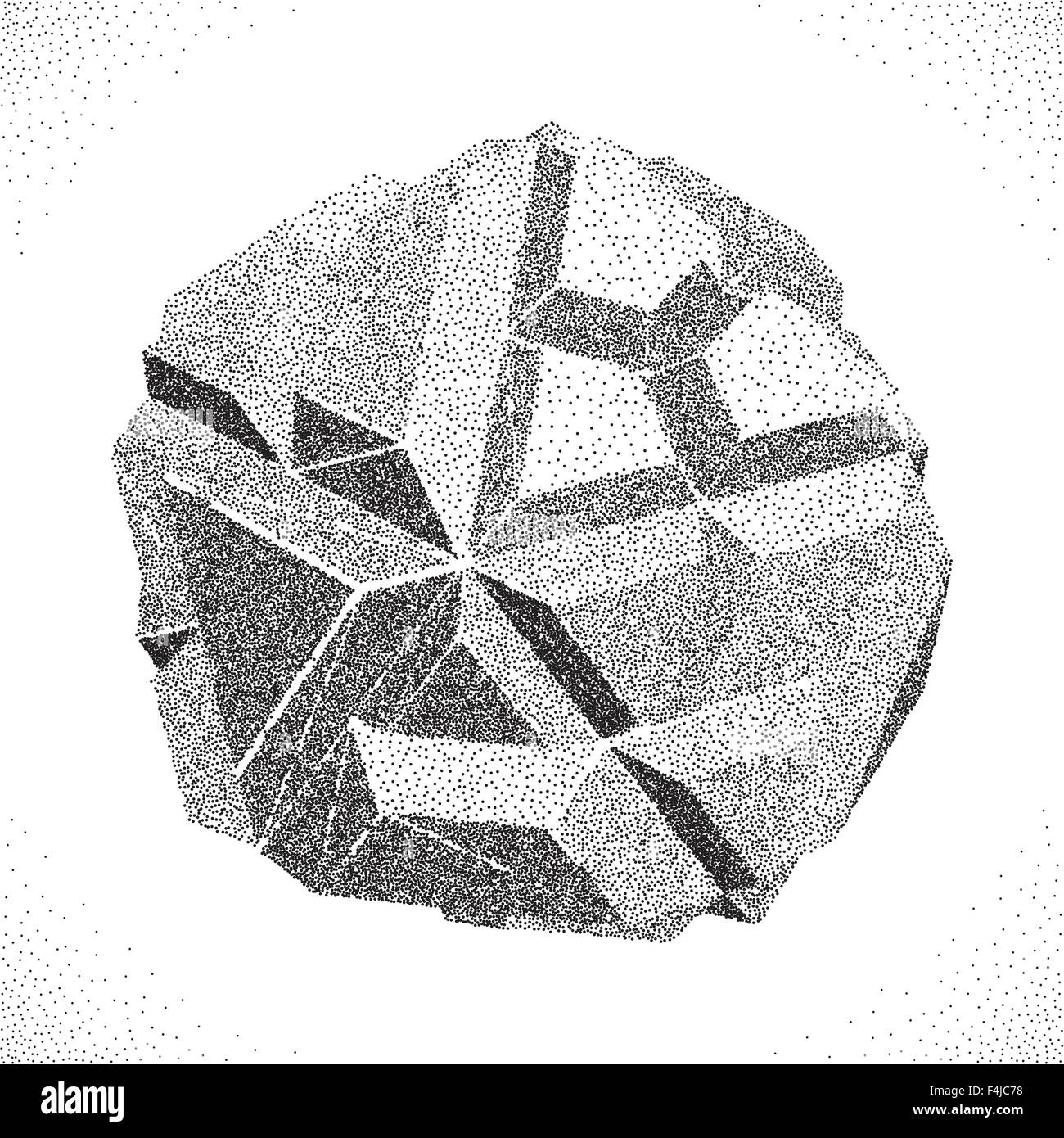 Abstract 3D shape. Halftone style Stock Vector Image & Art - Alamy