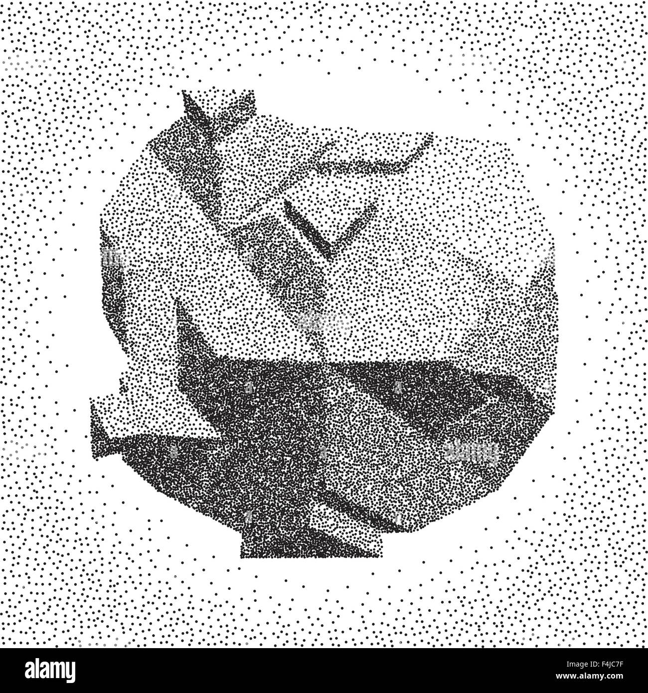 Abstract 3D shape. Halftone style Stock Vector Image & Art - Alamy