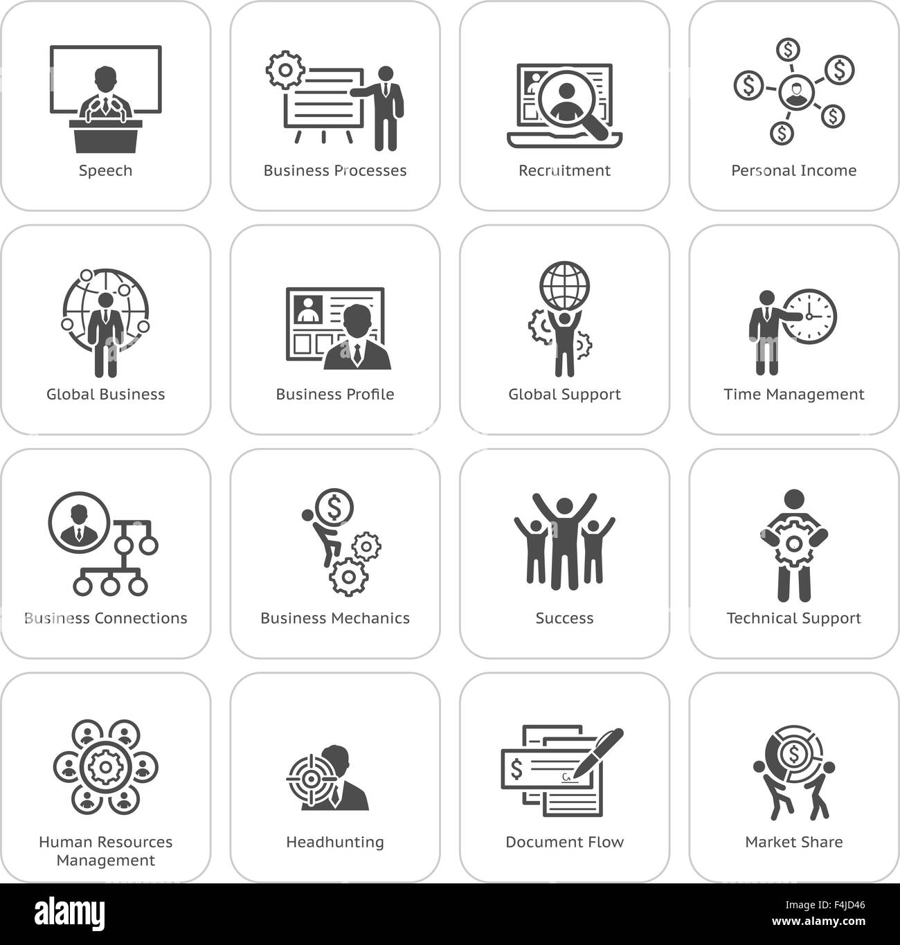 Flat Design Business Icons Set Stock Vector Image & Art - Alamy