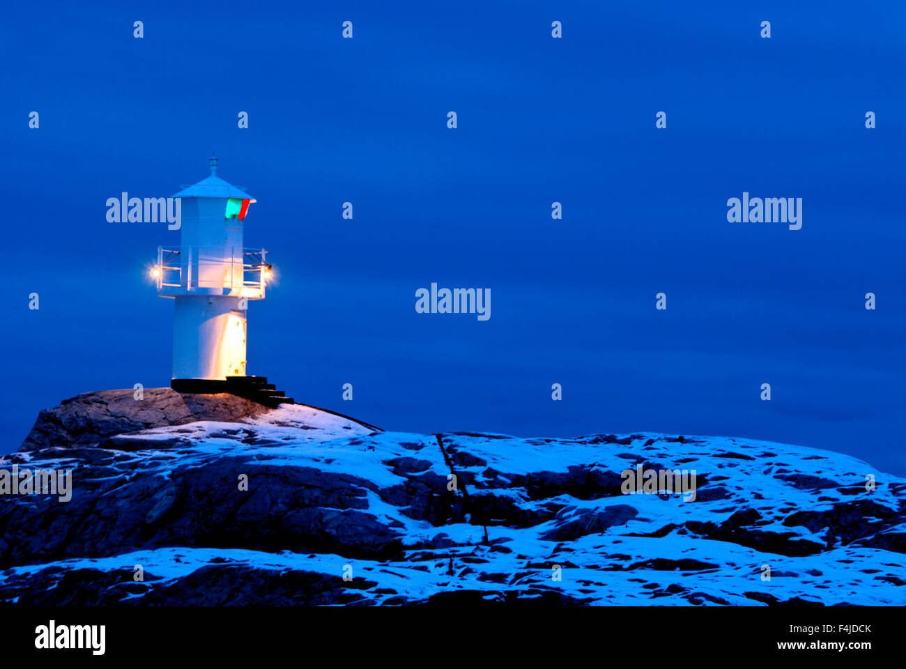 Bohuslan color image dusk evening horizontal lighthouse Marstrand ...