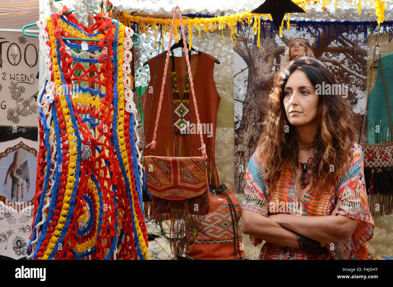 Las Dalias, hippy market at San Carlos on Ibiza Stock Photo - Alamy