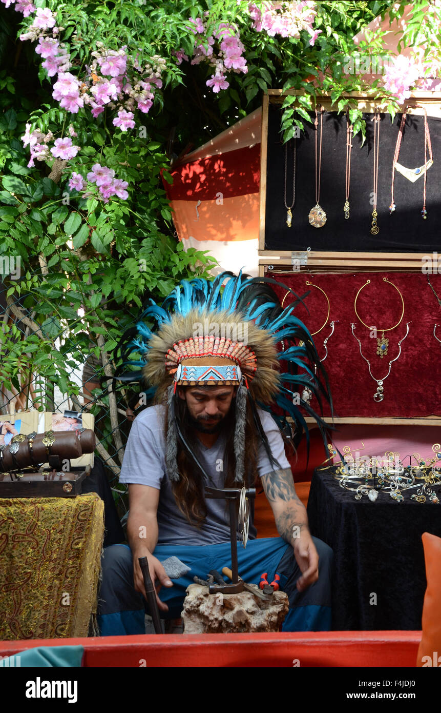 Las Dalias, hippy market at San Carlos on Ibiza Stock Photo - Alamy