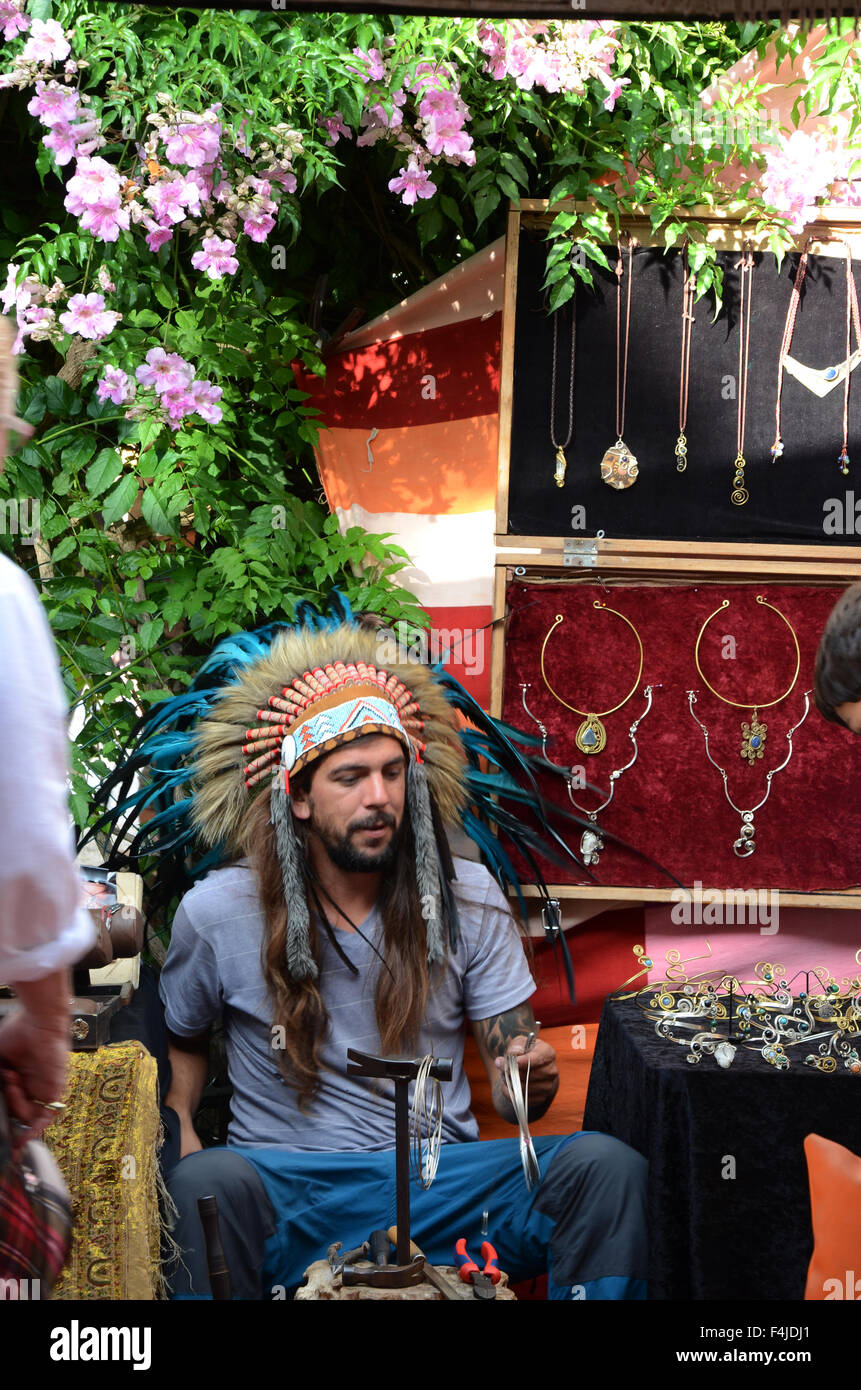 Las Dalias, hippy market at San Carlos on Ibiza Stock Photo - Alamy