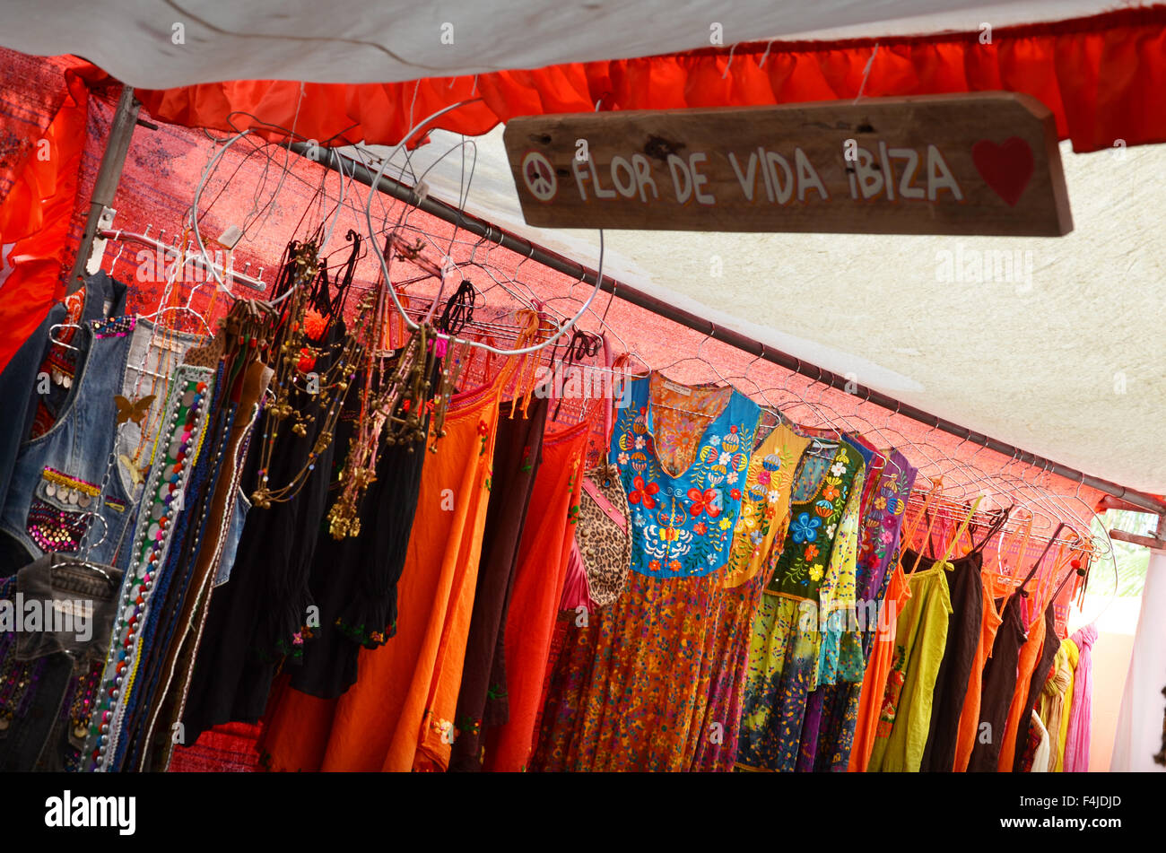 Las Dalias, hippy market at San Carlos on Ibiza Stock Photo - Alamy