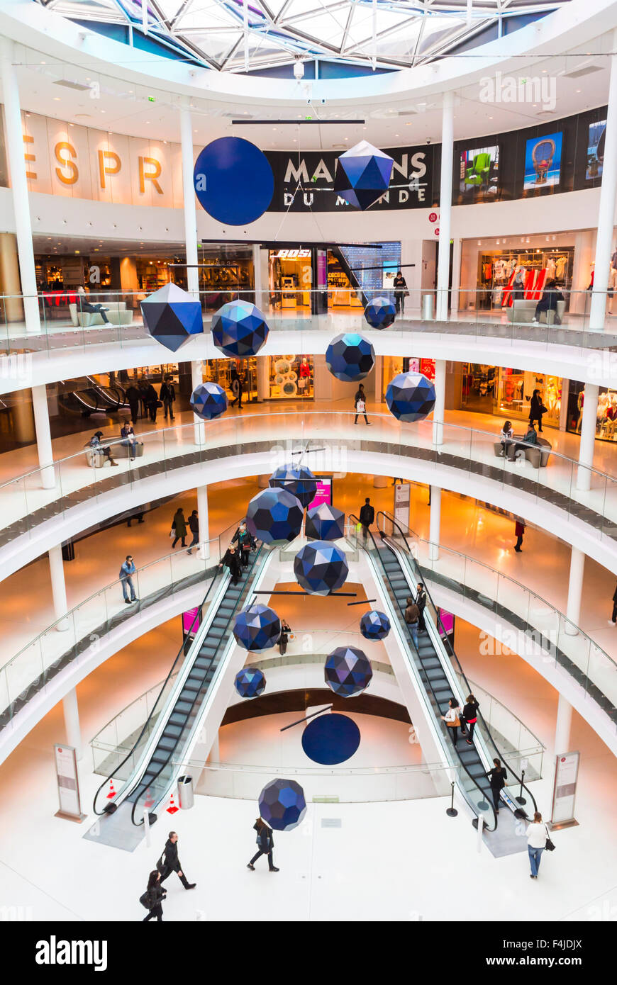Paris, France, Aerial Scene inside French Shopping Mall, "Centre ...