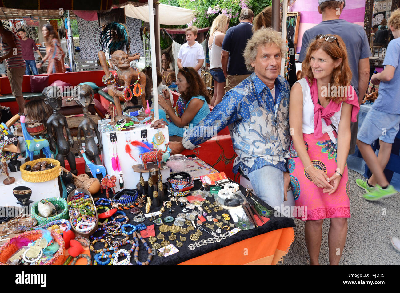 Las Dalias, hippy market at San Carlos on Ibiza Stock Photo - Alamy