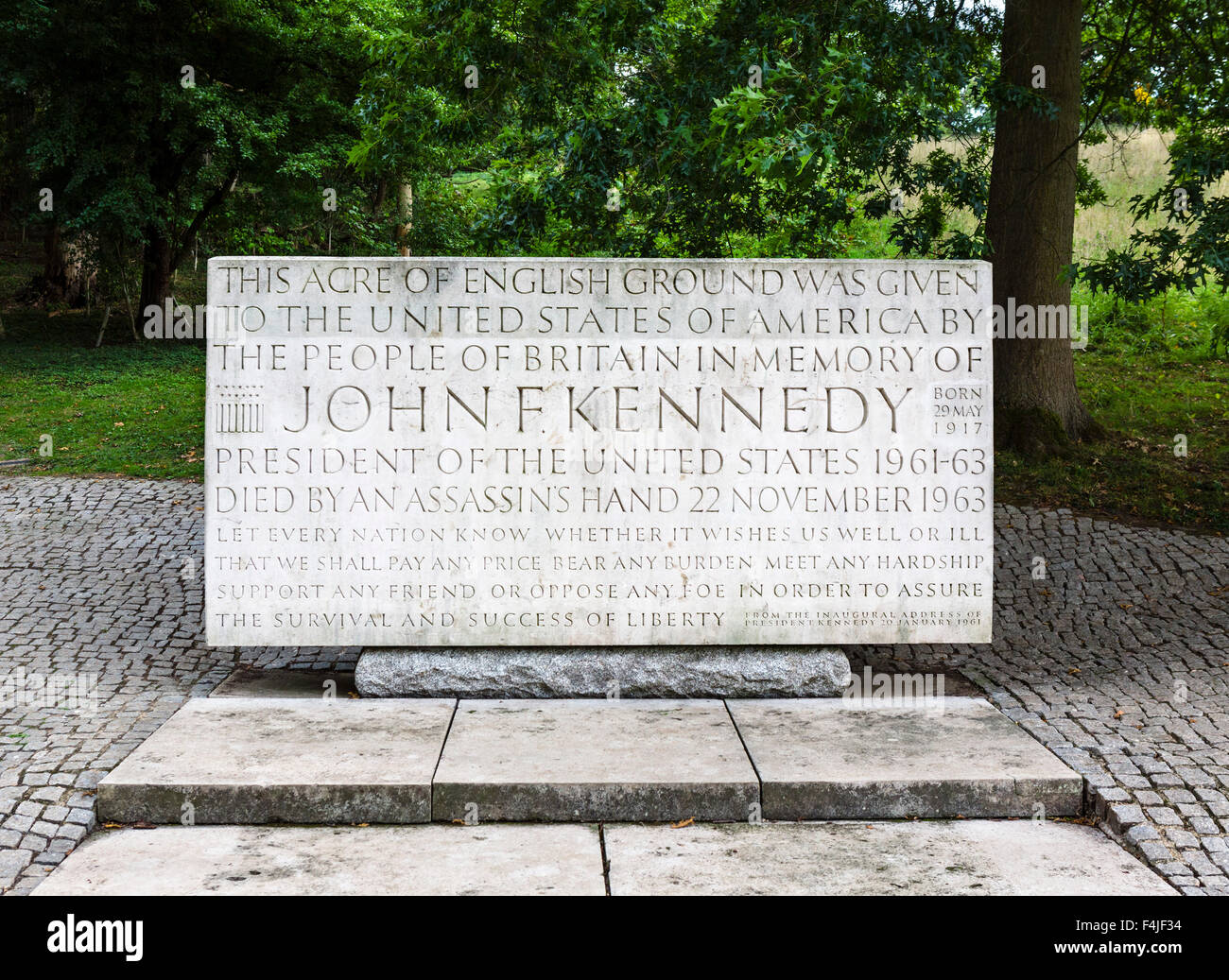 The John F Kennedy Memorial, Runnymede, Surrey, England, UK Stock Photo ...