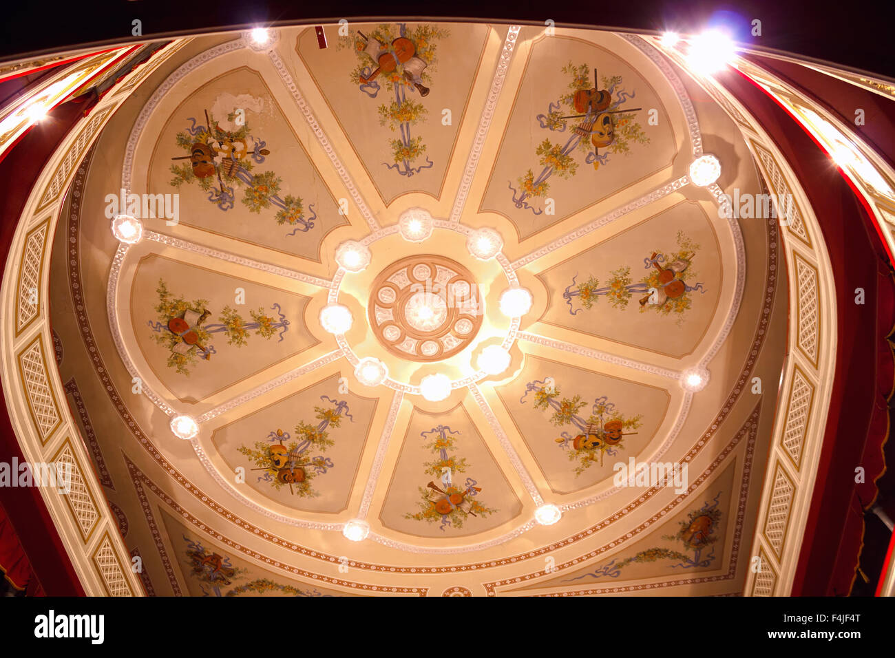 Decorated ceiling of the old theater Stock Photo - Alamy