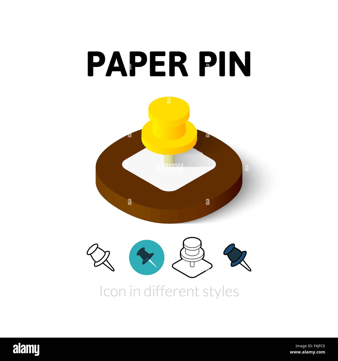 Paper pin icon in different style Stock Vector Image & Art - Alamy
