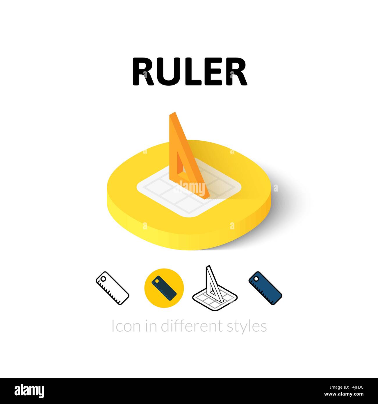 Plastic ruler icon outline hi-res stock photography and images - Alamy