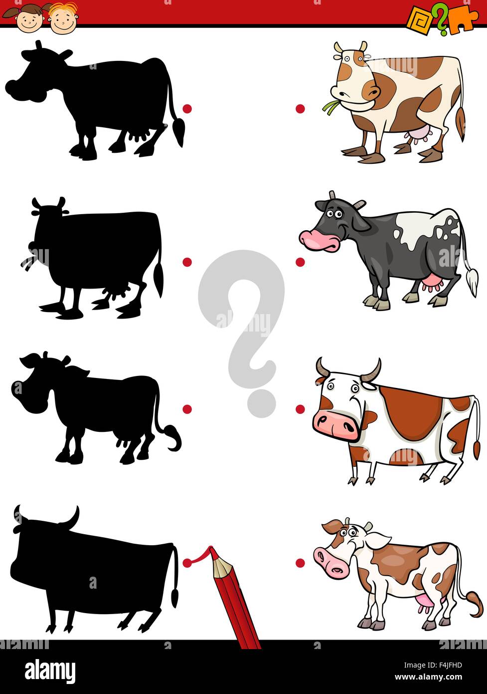 Cartoon Illustration of Education Shadow Task for Preschool Children ...