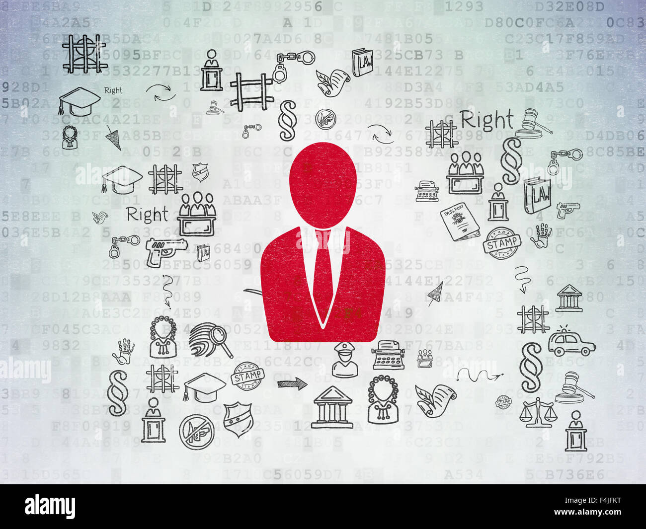 Law concept: Business Man on Digital Paper background Stock Photo - Alamy