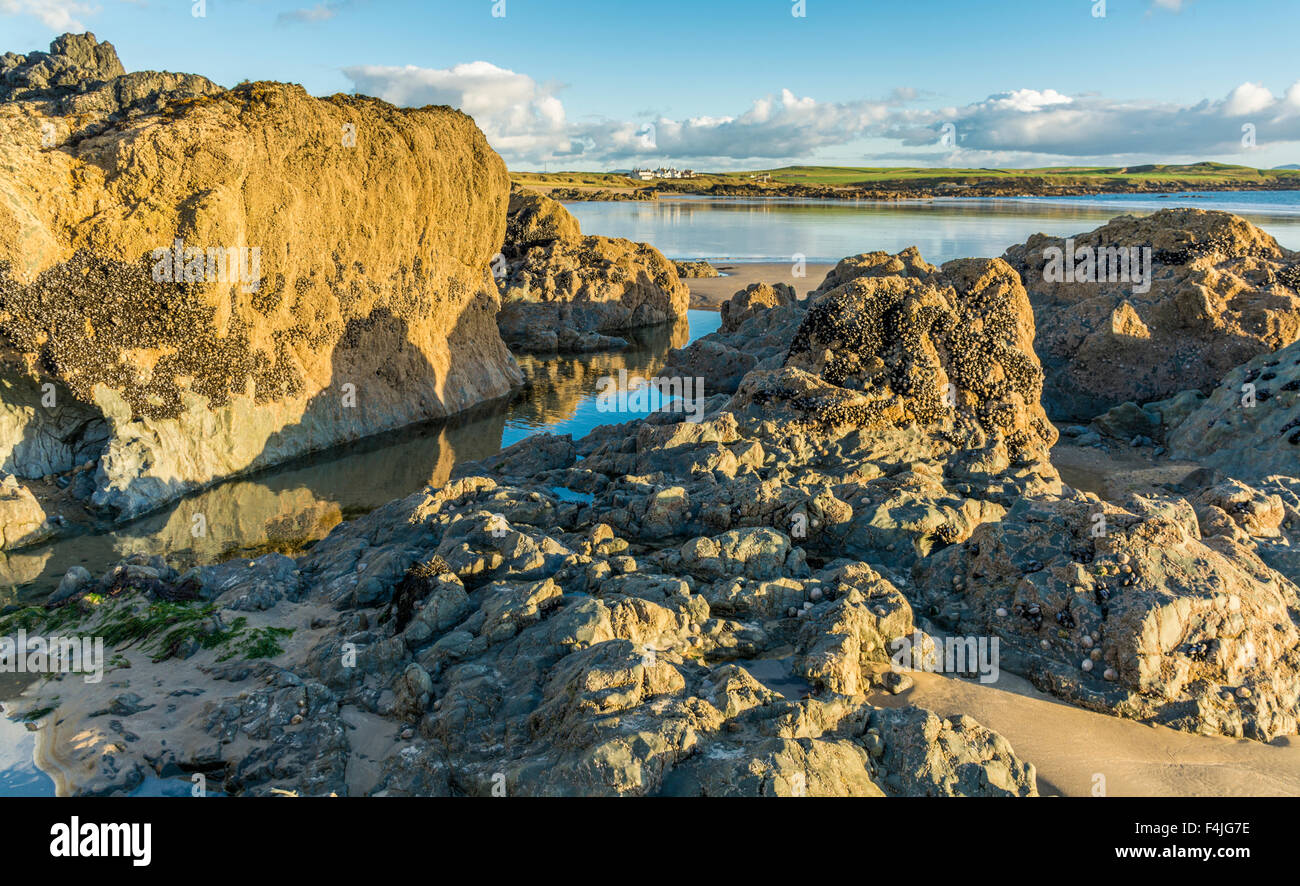 Rock pools at Rhosneigr, Anglesey, North Wales, UK. Taken on 12th ...
