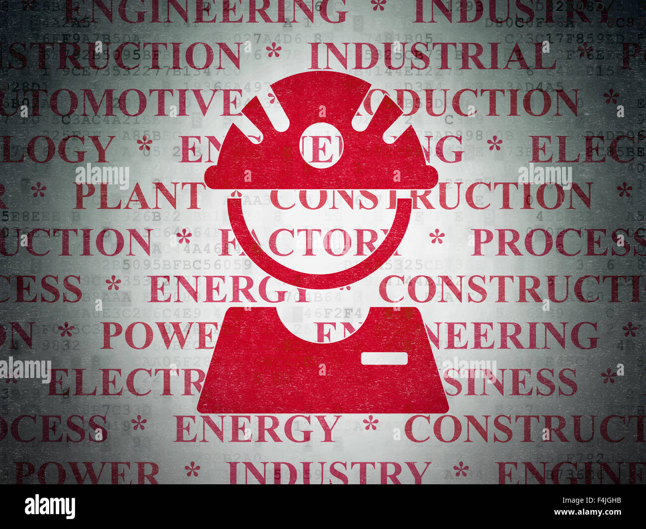 Industry concept: Factory Worker on Digital Paper background Stock ...