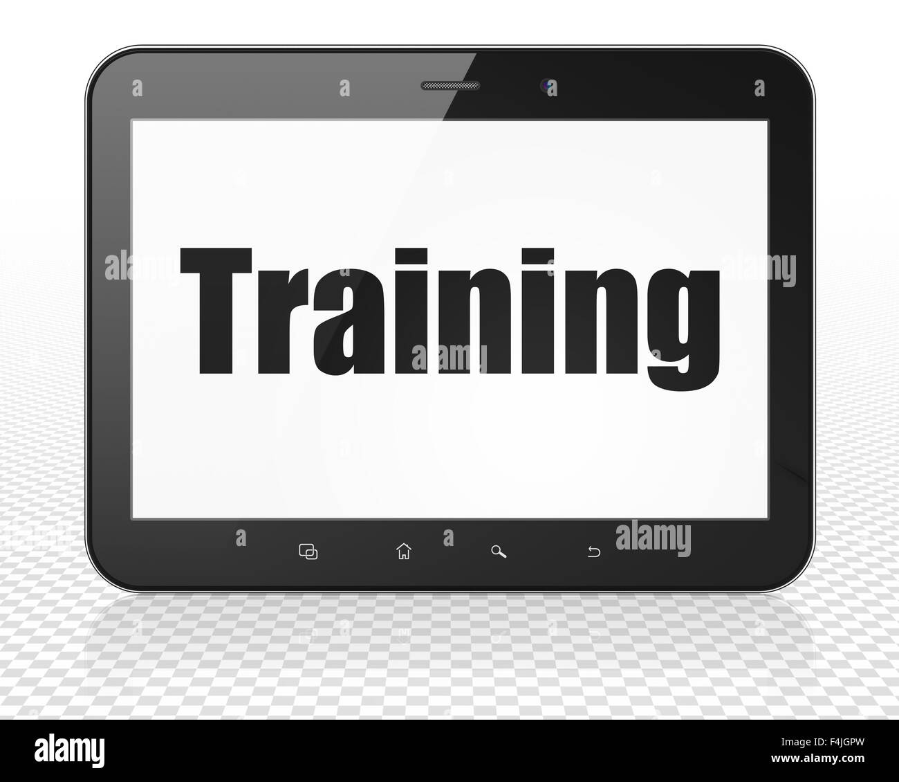 Learning concept: Tablet Pc Computer with Training on display Stock ...