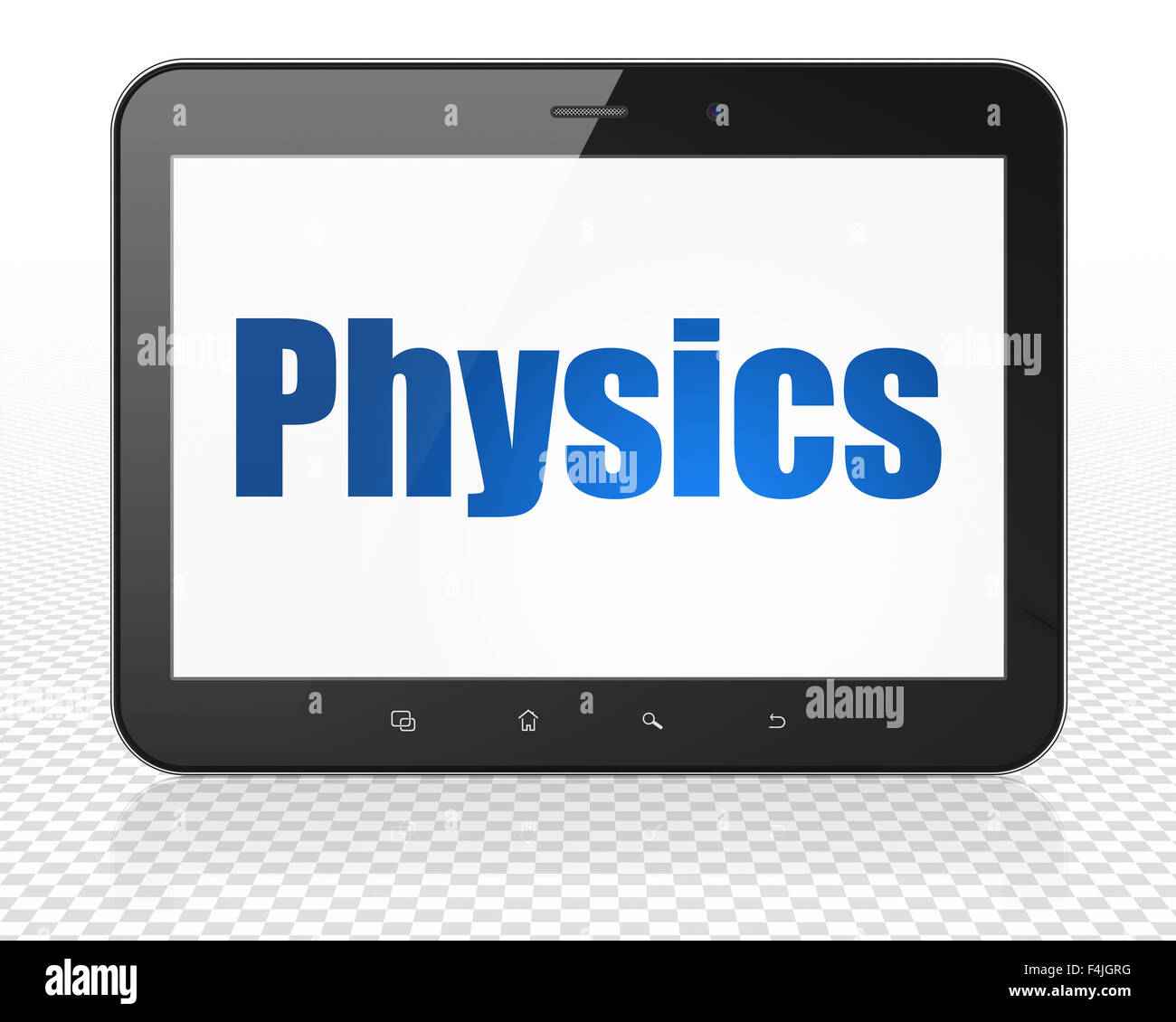 Learning concept: Tablet Pc Computer with Physics on display Stock ...