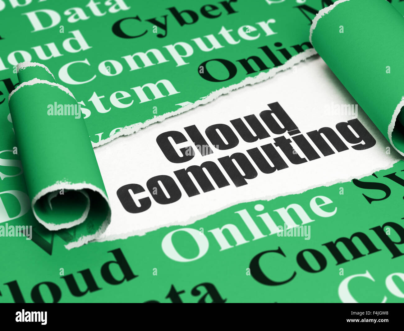 Cloud networking concept: black text Cloud Computing under the piece of ...