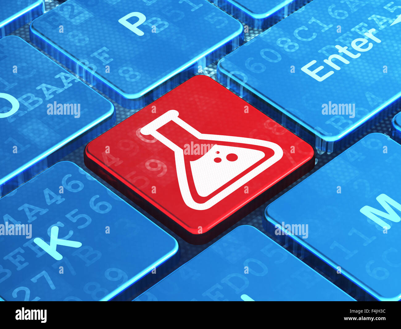 Science concept: Flask on computer keyboard background Stock Photo - Alamy