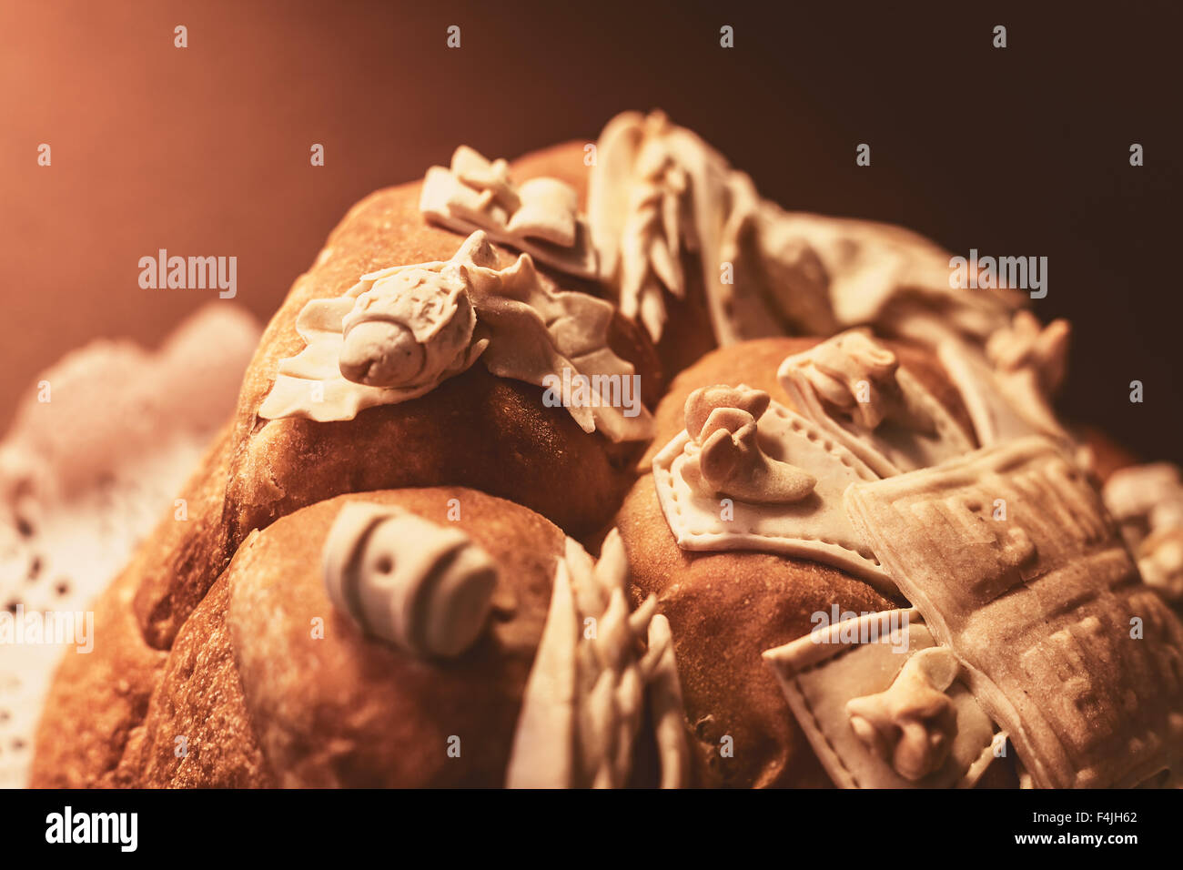 Decorated bread for celebration a saint in Orthodox faith. Serbian ...