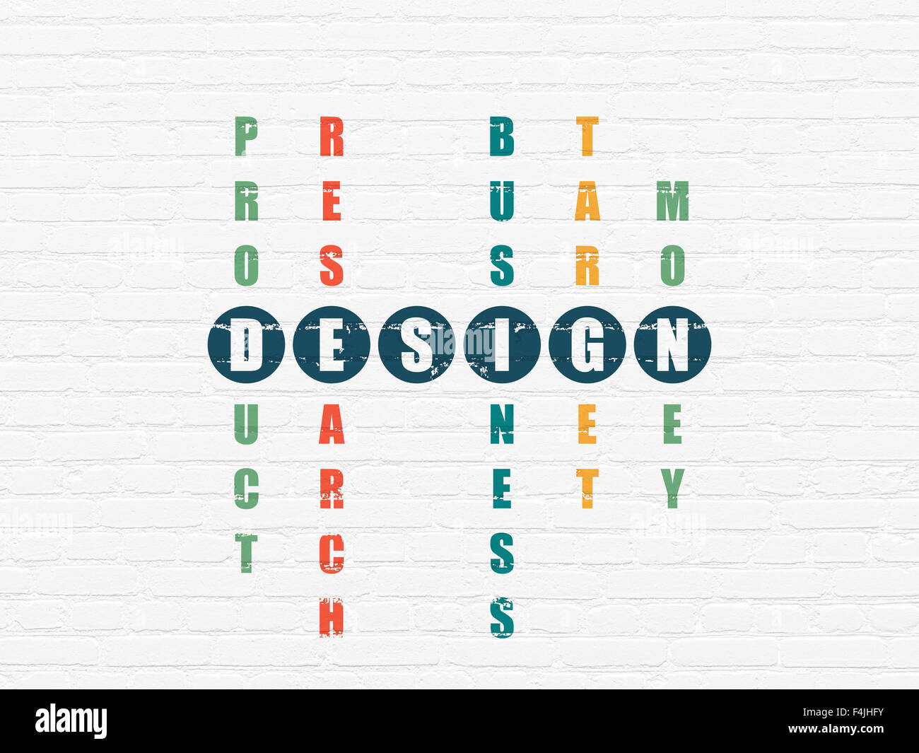 Marketing concept: Design in Crossword Puzzle Stock Photo - Alamy