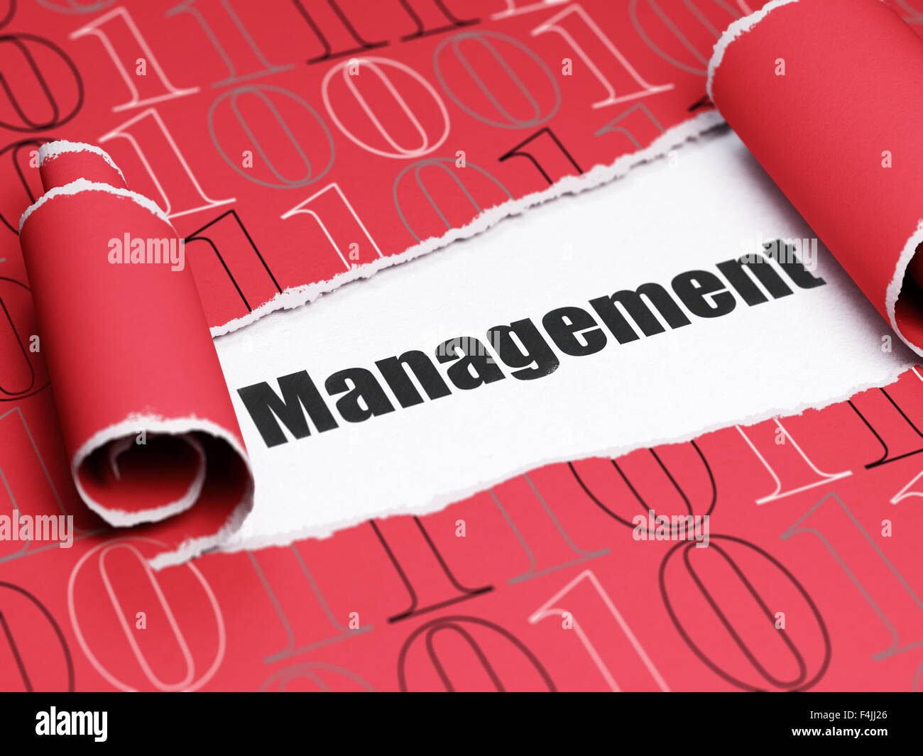 Business concept: black text Management under the piece of torn paper ...