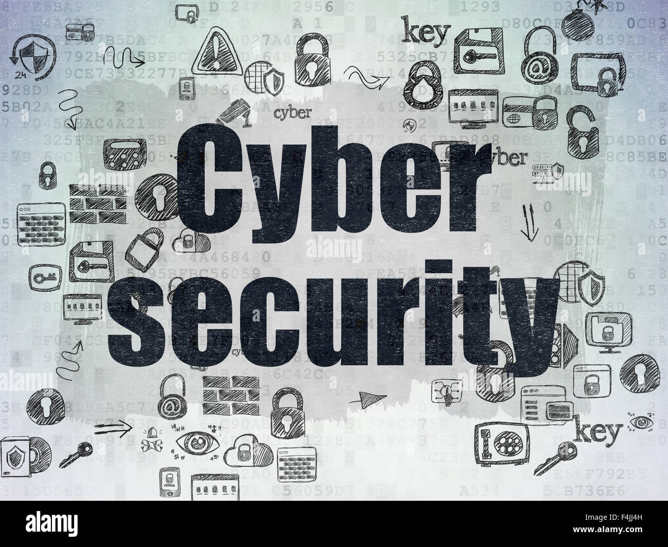 Privacy concept: Cyber Security on Digital Paper background Stock Photo ...