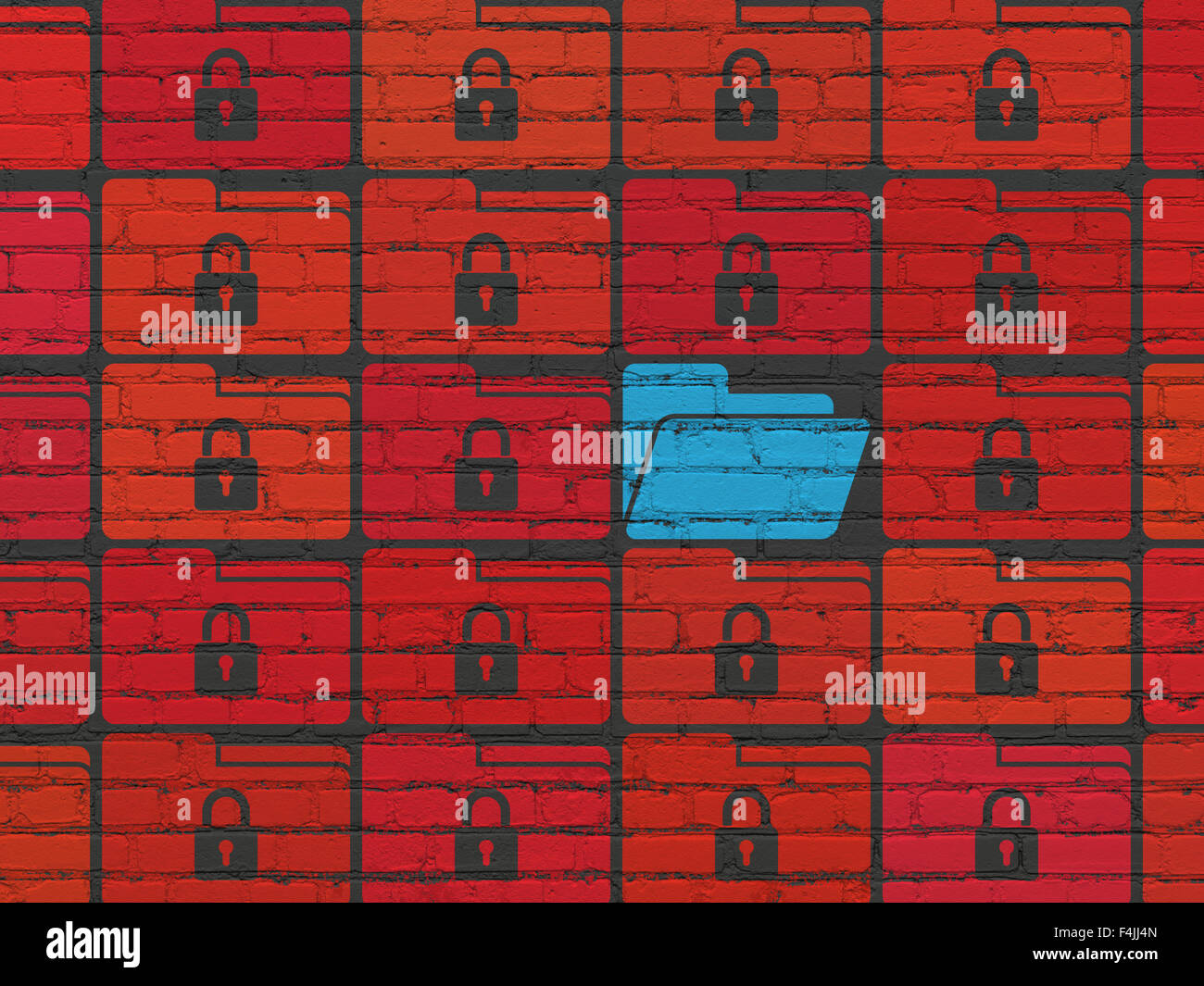 Privacy concept: folder icon on wall background Stock Photo - Alamy