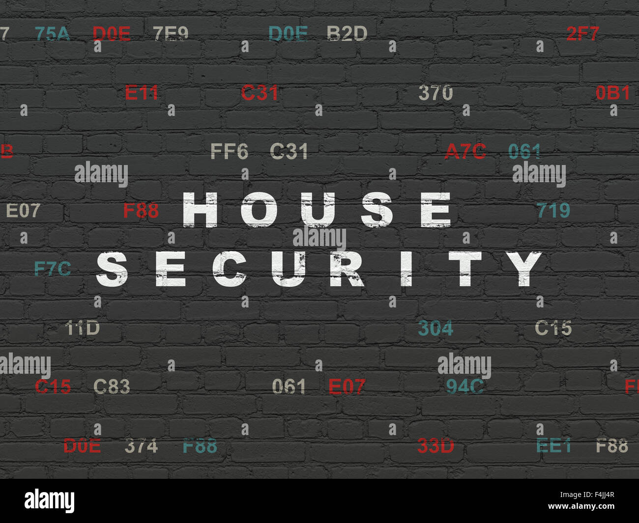 Privacy concept: House Security on wall background Stock Photo - Alamy