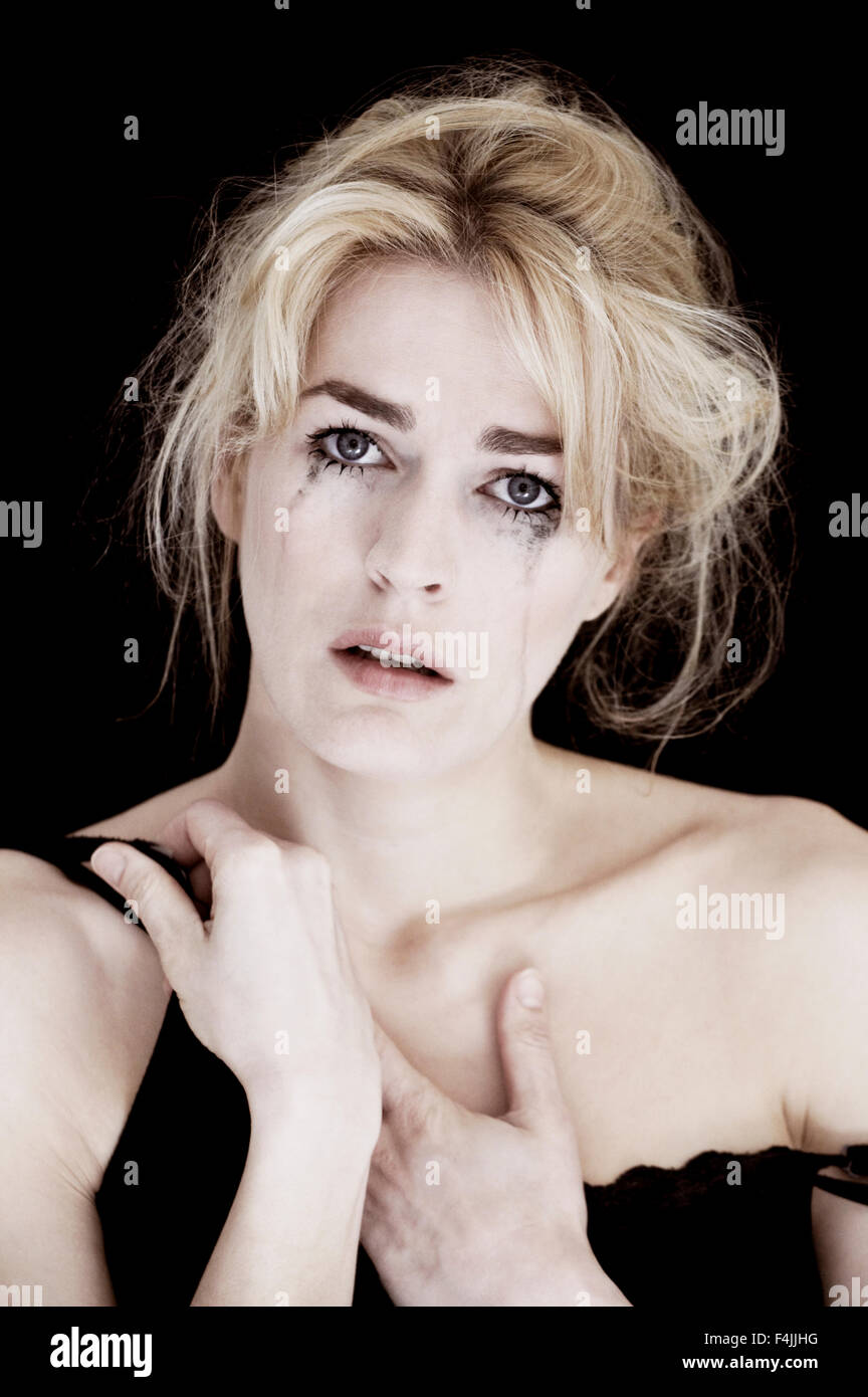 Woman mascara running hi-res stock photography and images - Alamy