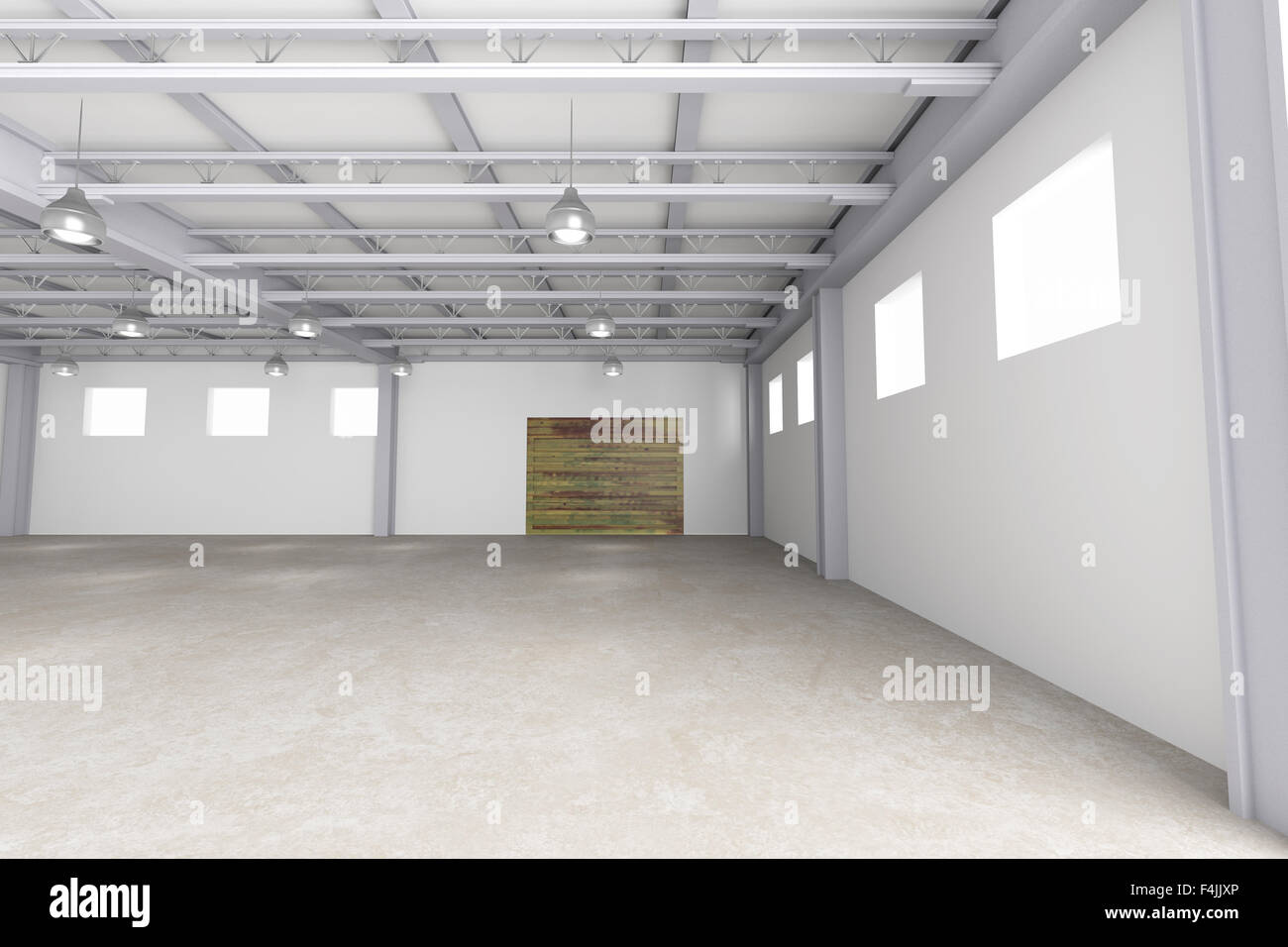 3d rendering of a modern empty warehouse Stock Photo - Alamy