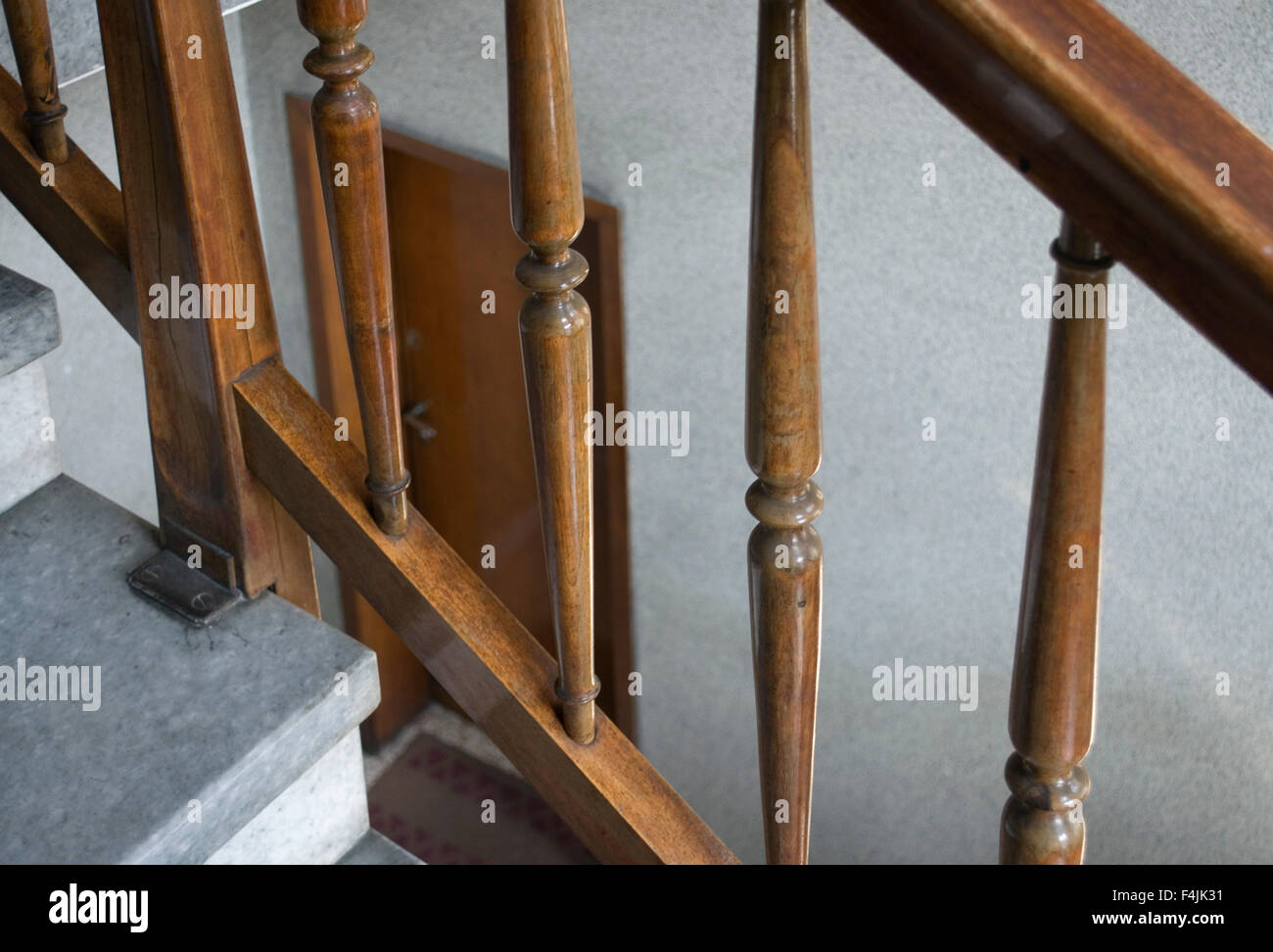 staircase railing inside a residential building Stock Photo - Alamy