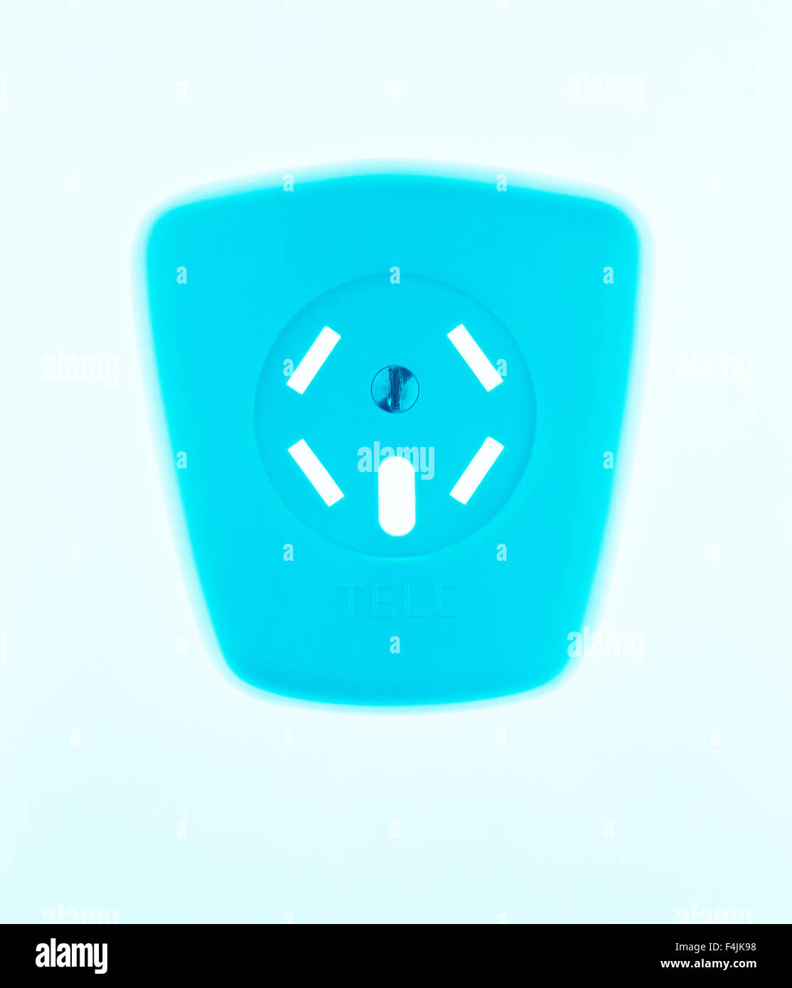 Blue outlet on white background Stock Photo - Alamy