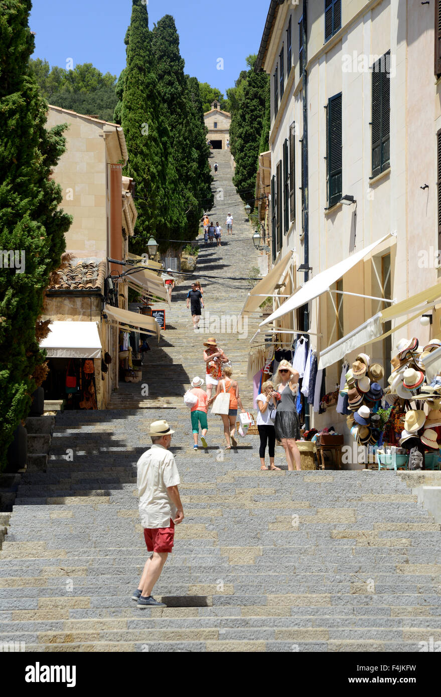 Calvari Steps, Pollensa, Pollenca, Majorca, Mallorca, Balearic Islands ...