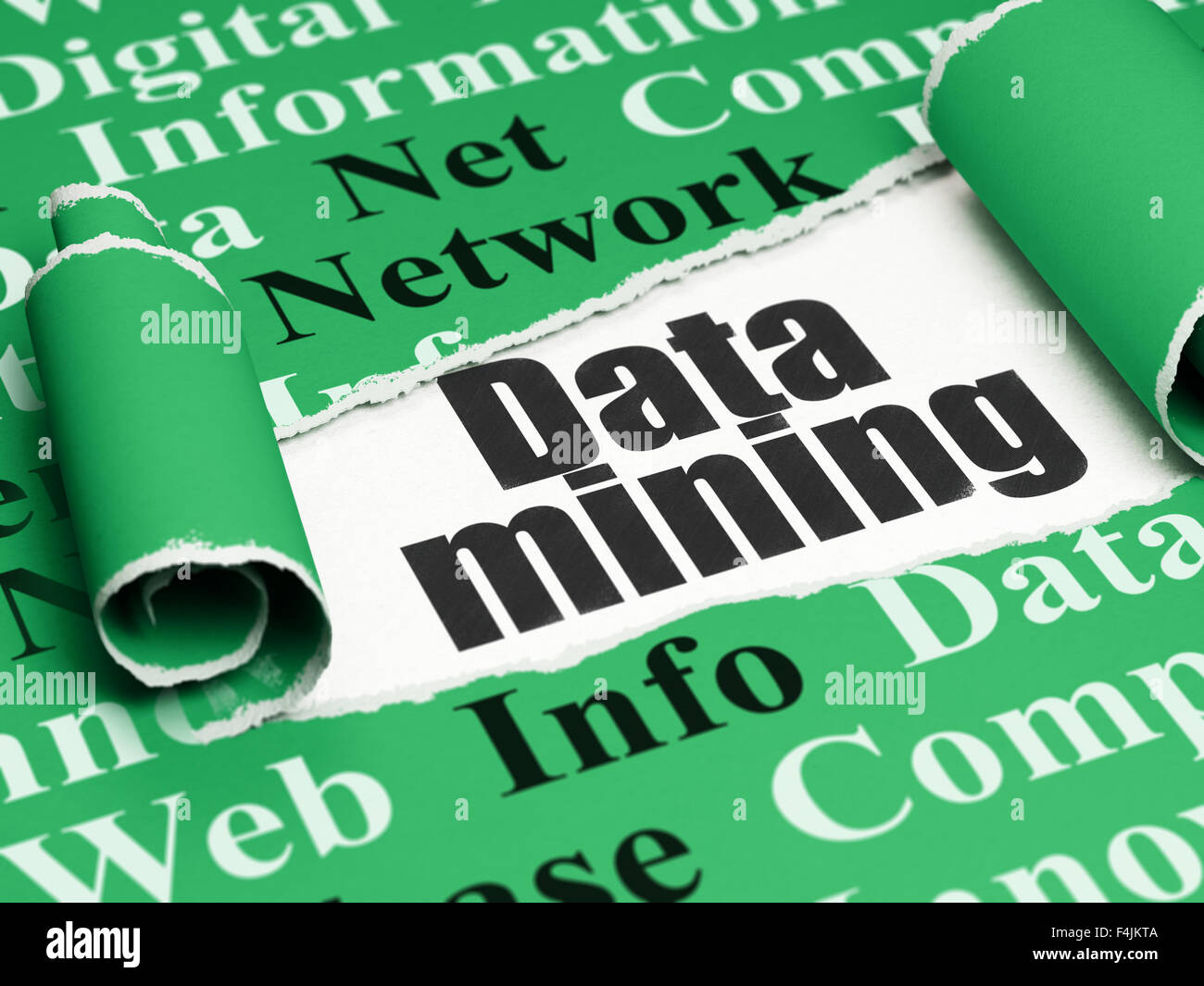 Data concept: black text Data Mining under the piece of torn paper Stock Photo - Alamy