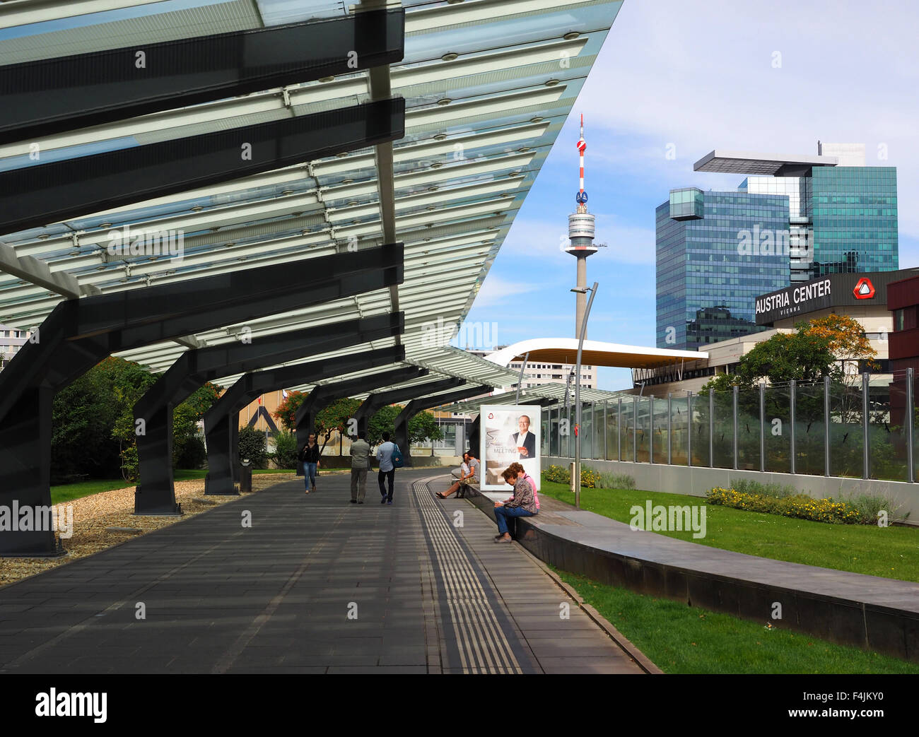 Austria Centre and Donauturm tower, Vienna, Austria Stock Photo - Alamy