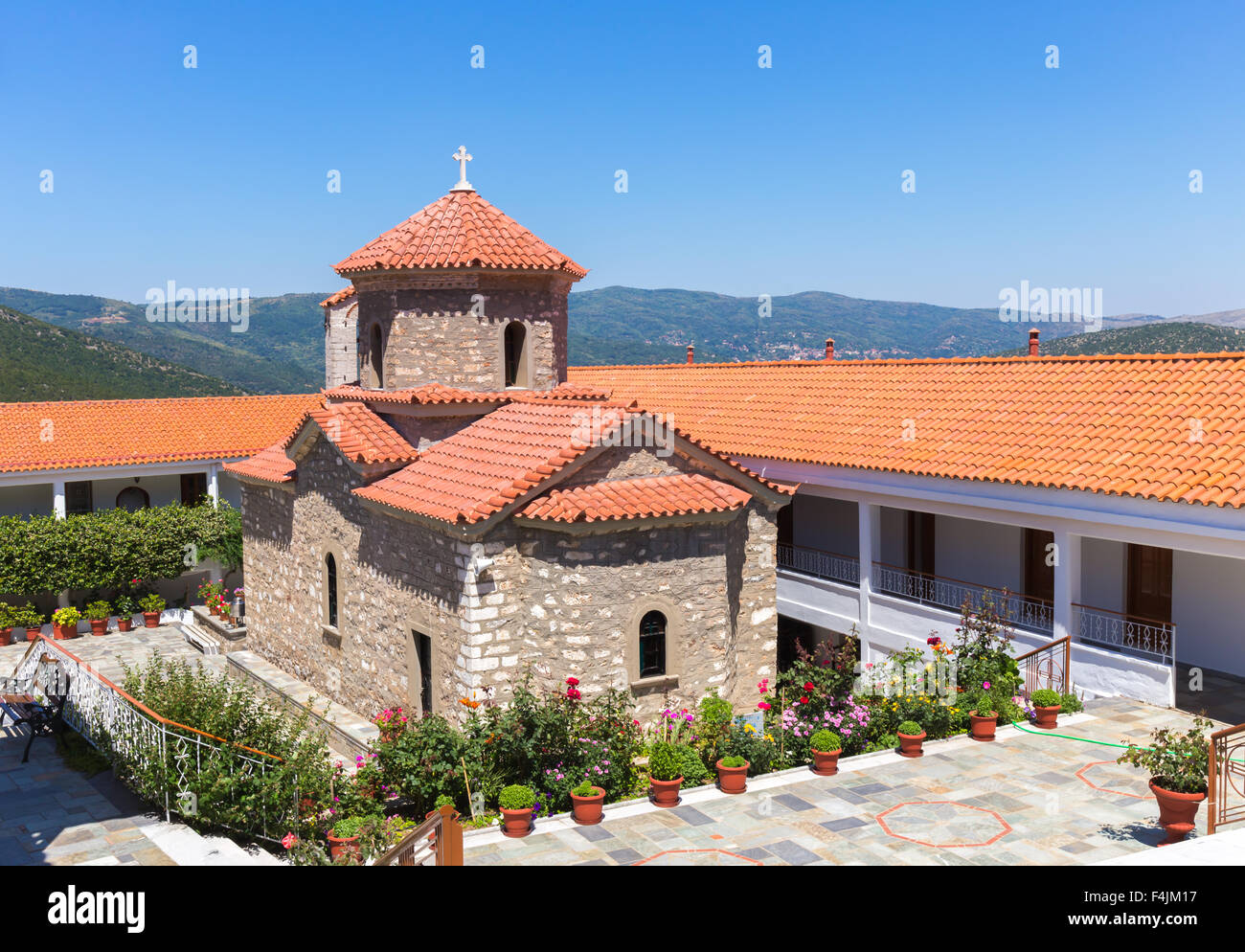 christian orthodox monastery in Malevi, Peloponnese, Greece Stock Photo ...