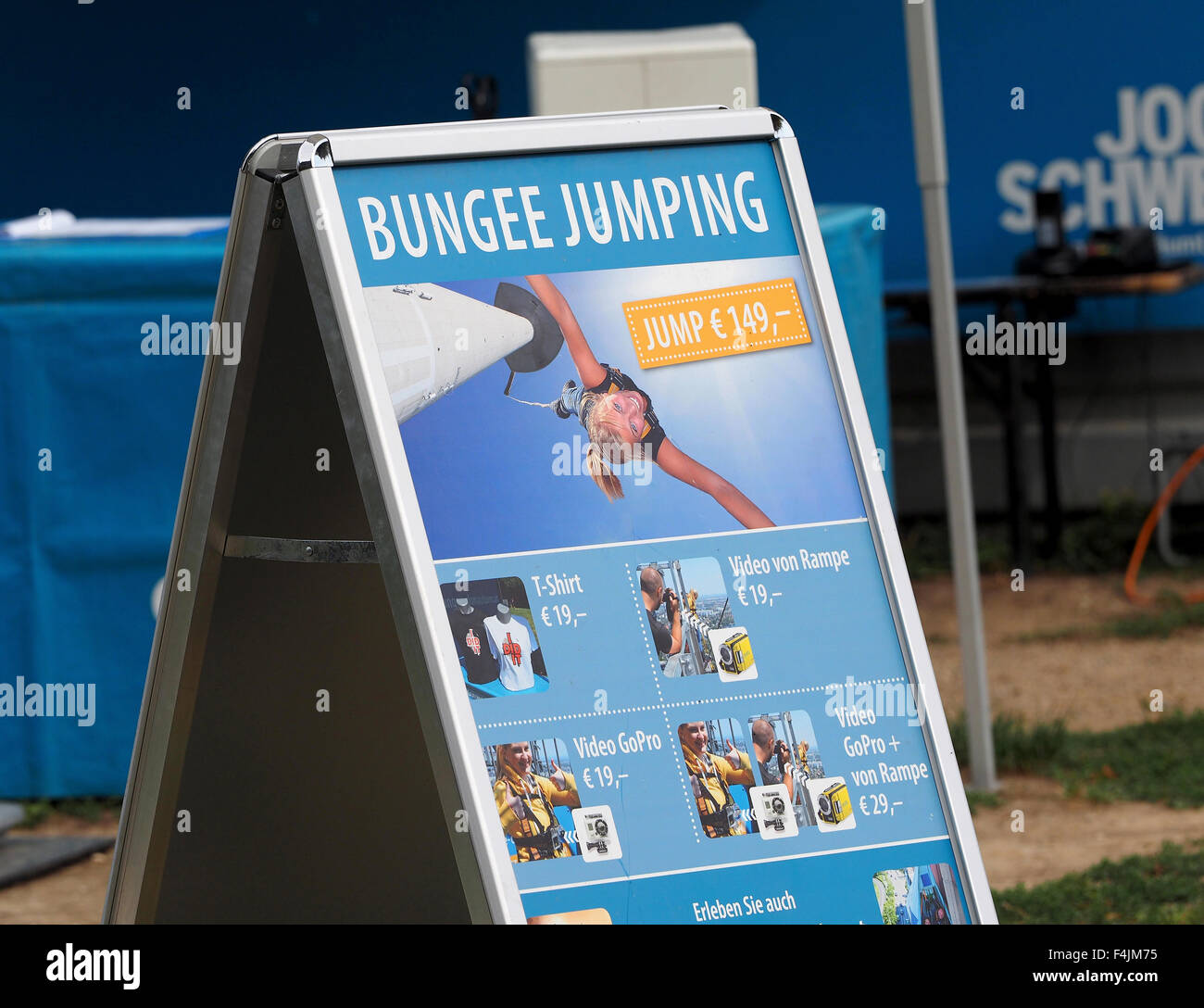 Bungee jumping sign, Austria Stock Photo - Alamy