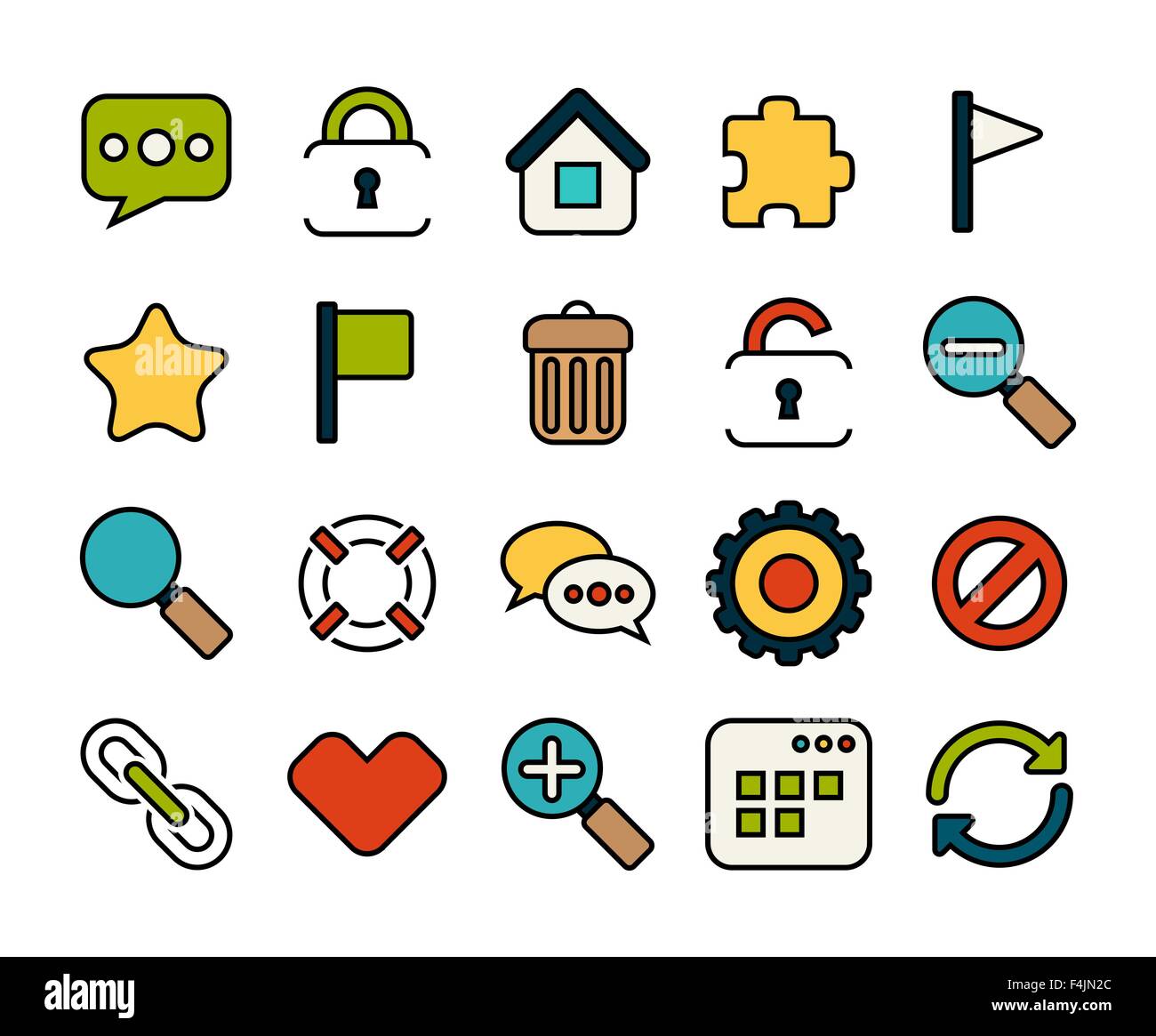 Outline icons thin flat design, modern line stroke style Stock Vector ...