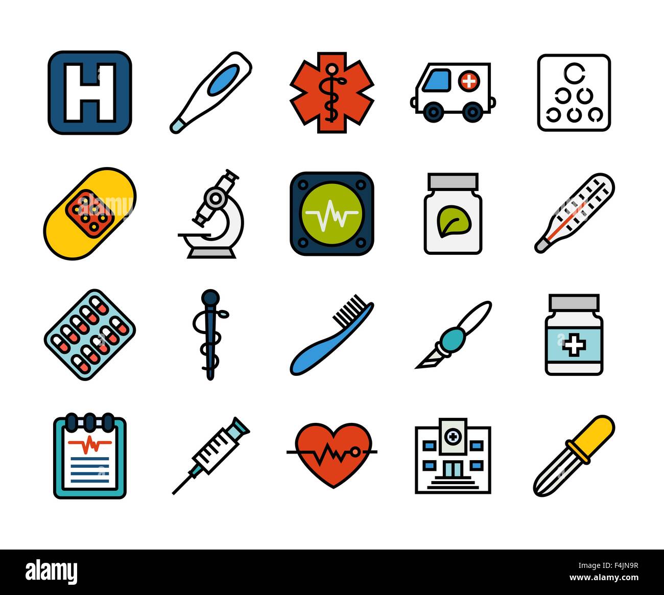 Medicines line icon outline Cut Out Stock Images & Pictures - Alamy