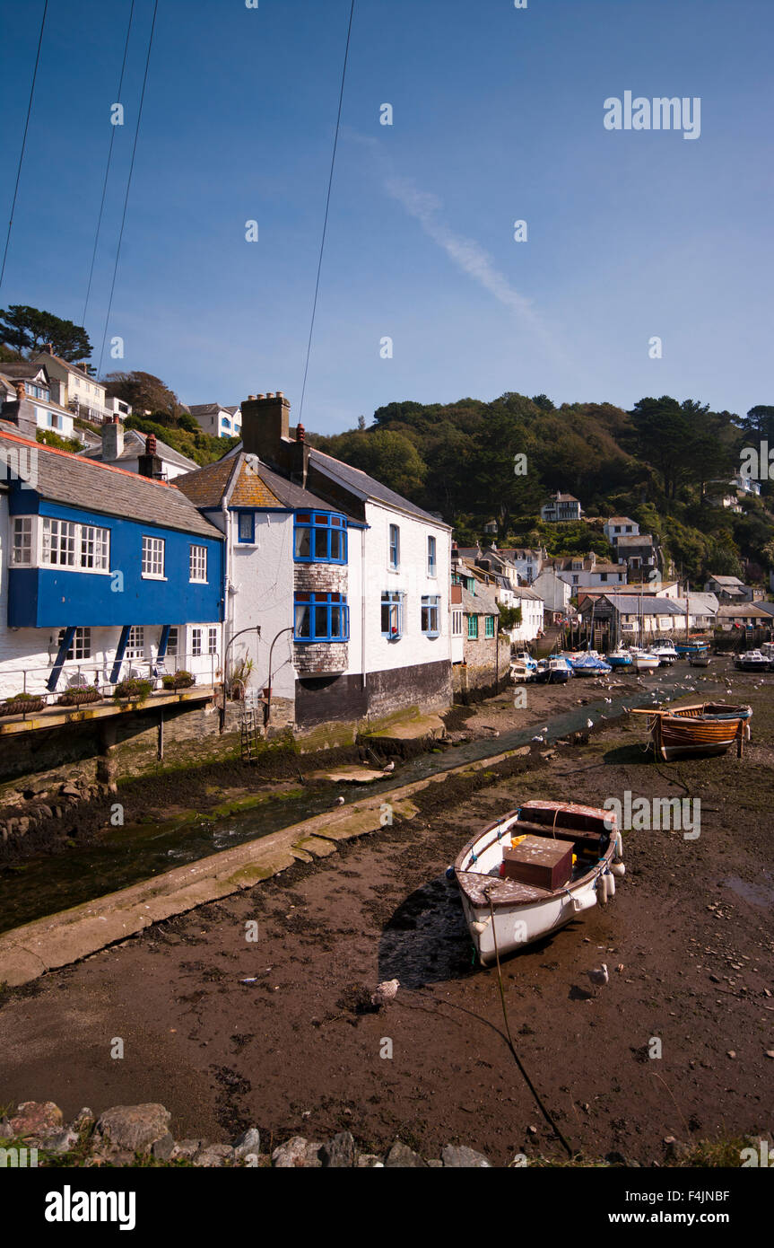 View Over The Harbour Of The Cornish Fishing Village Of Polperro ...