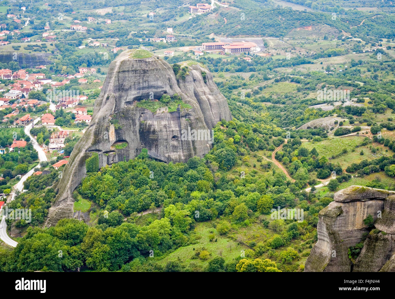 Spectacular Meteora rock formations and monasteries, Meteora, Plain of ...