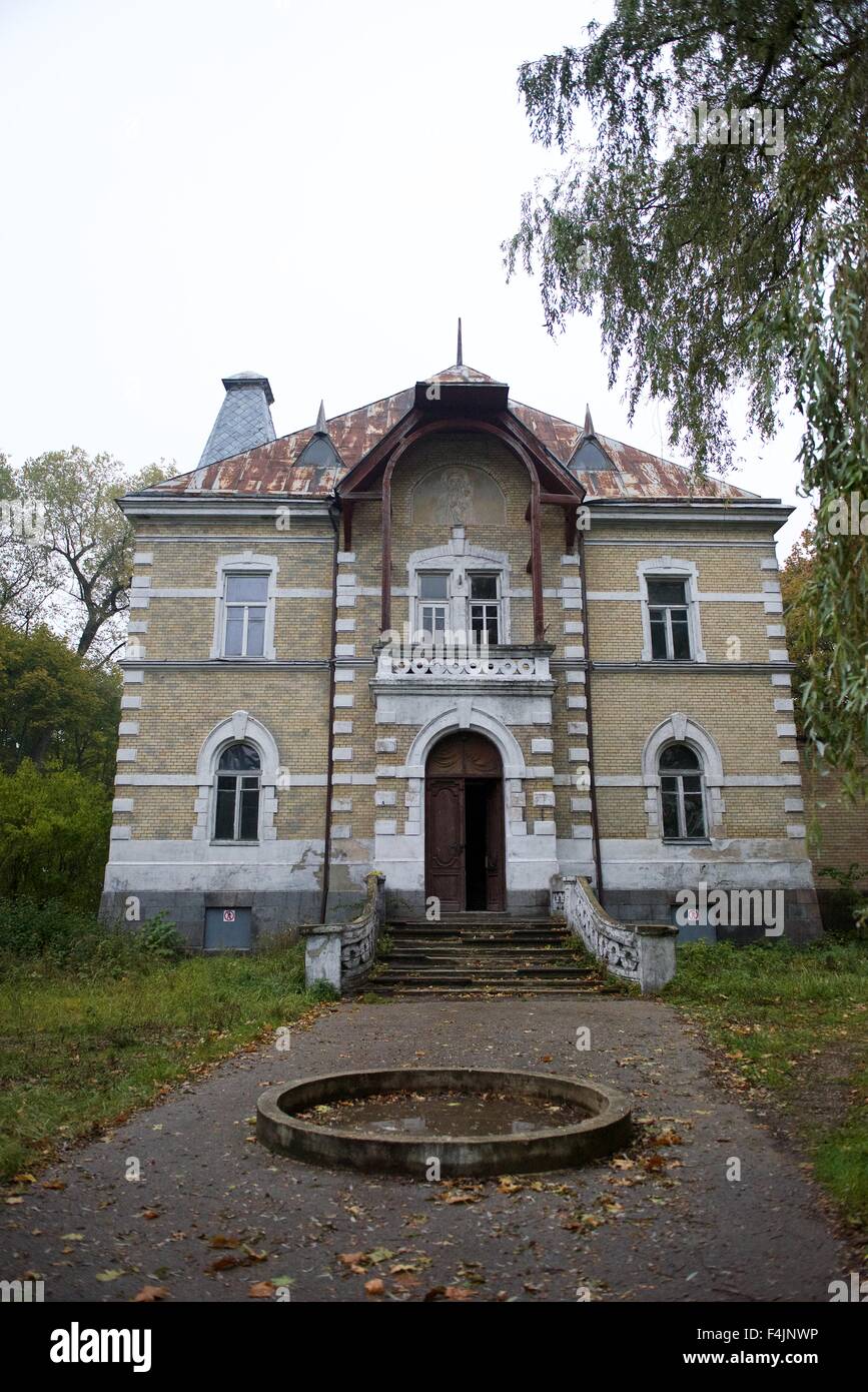 Lithuania. Old building under construction. Historic palace in the ...