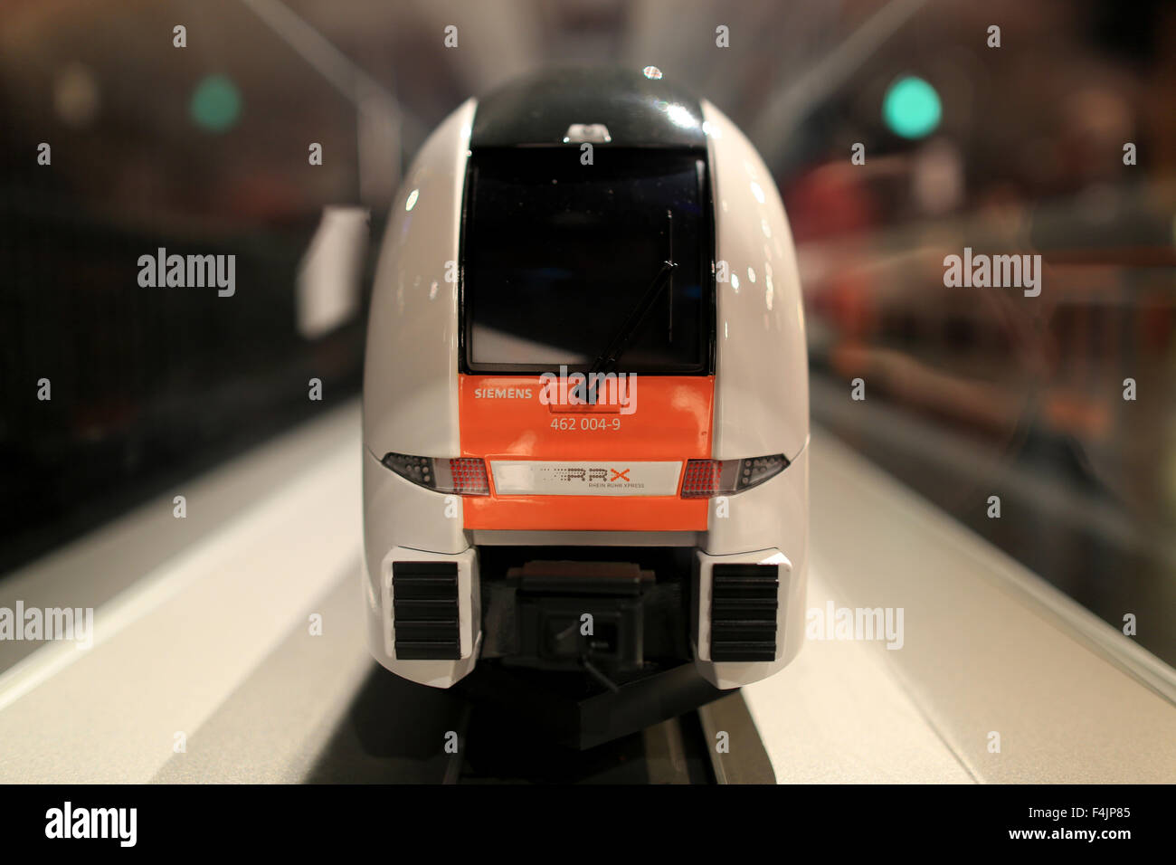 A model of the new RXX train on display at the Helios Theater in Hamm ...