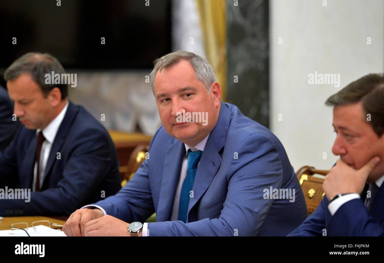 Russian Deputy Prime Minister Dmitry Rogozin during a meeting with ...